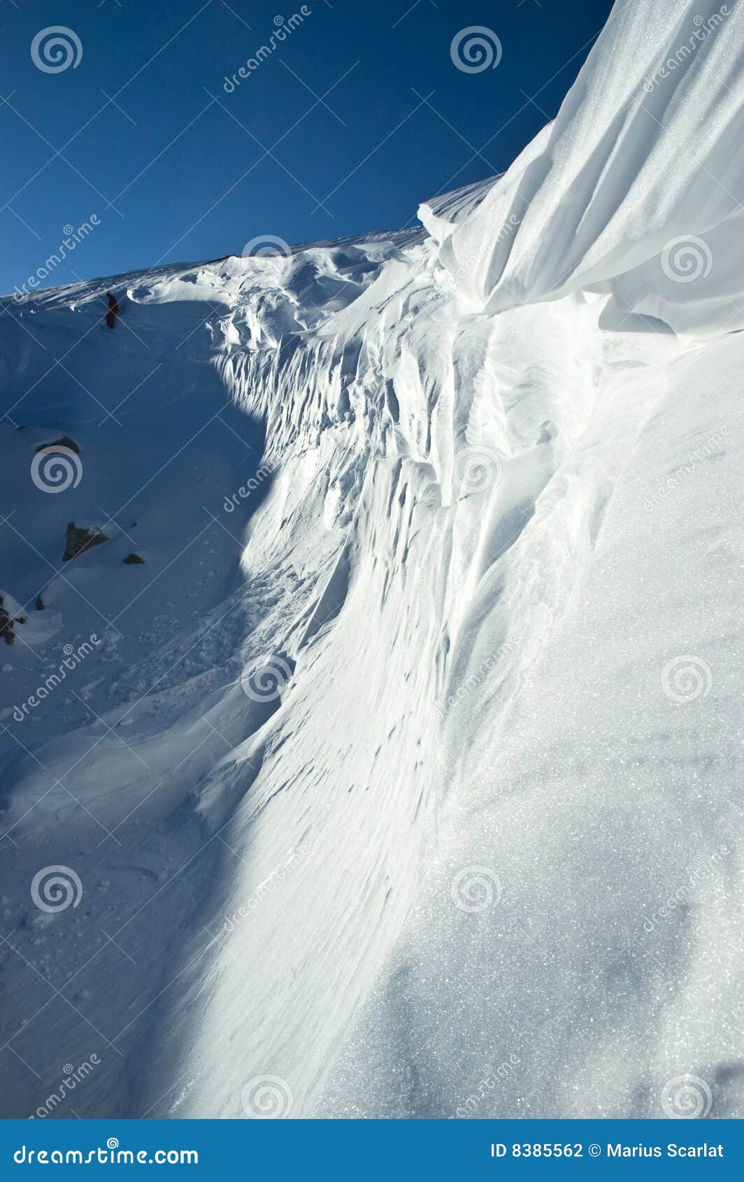 Snow cornice stock photo. Image of ridge, crevasse, cornice - 8385562