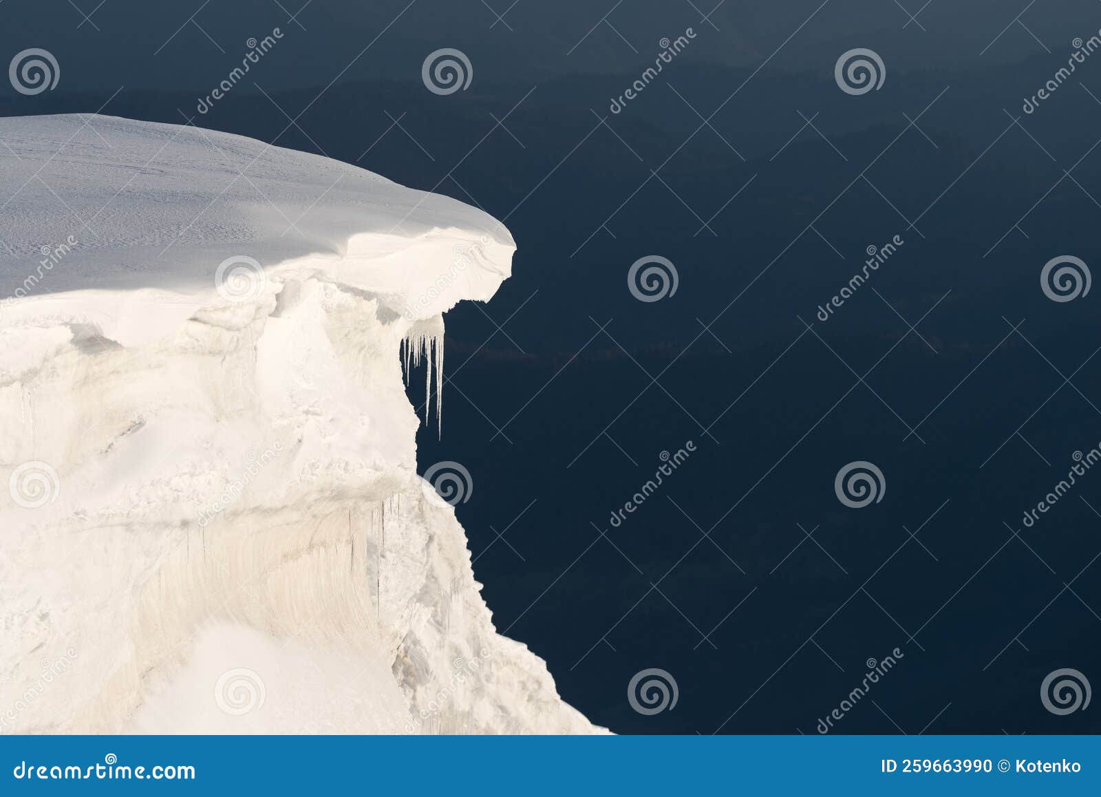 Snow Cornice on a Mountain Ridge Stock Photo - Image of mountain ...