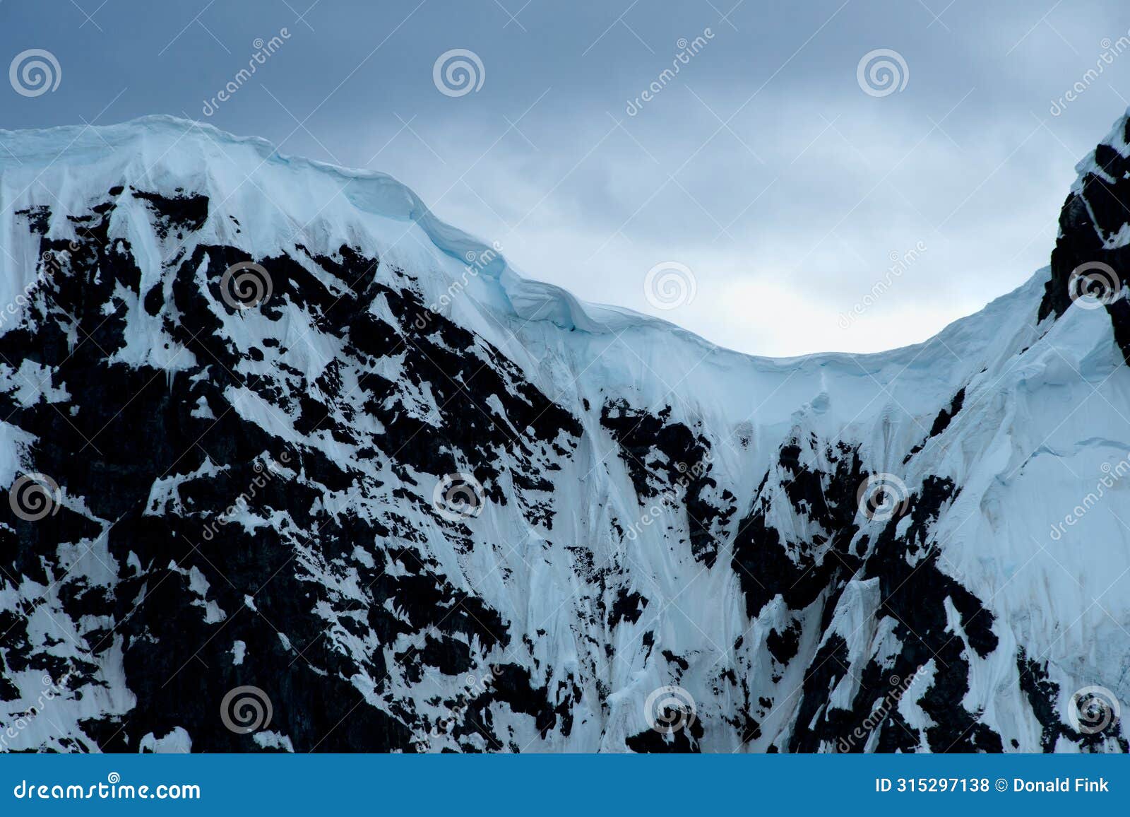 Snow Cornice on Mountains in Antarctica Stock Photo - Image of ...