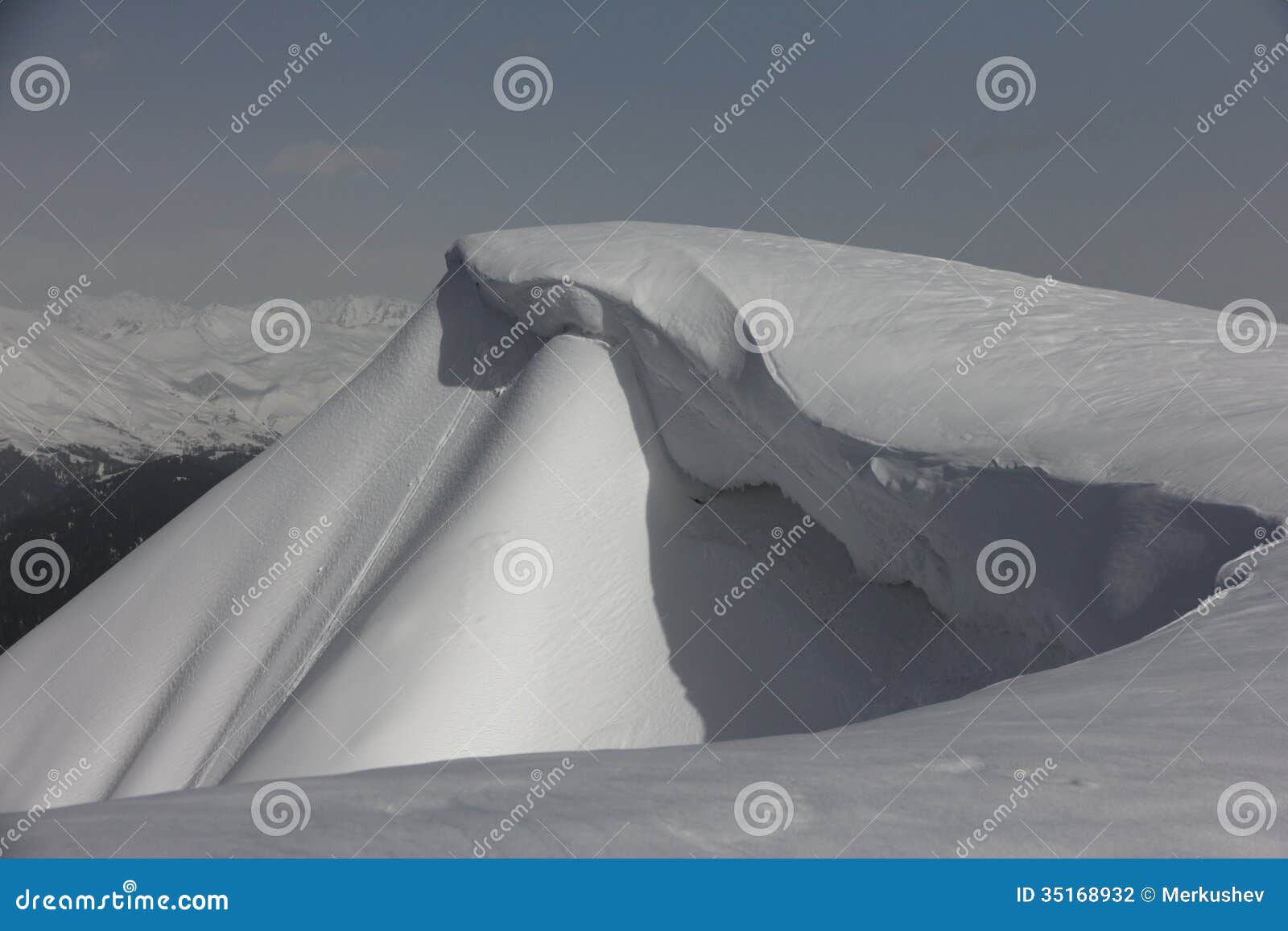 Snow Cornice in Mountains of Caucasus, Russia Stock Photo - Image of ...