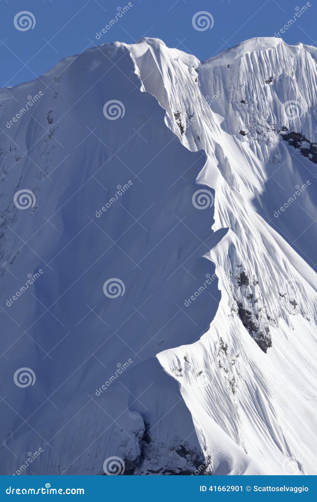 Snow cornice. stock image. Image of avalancher, sides - 41662901