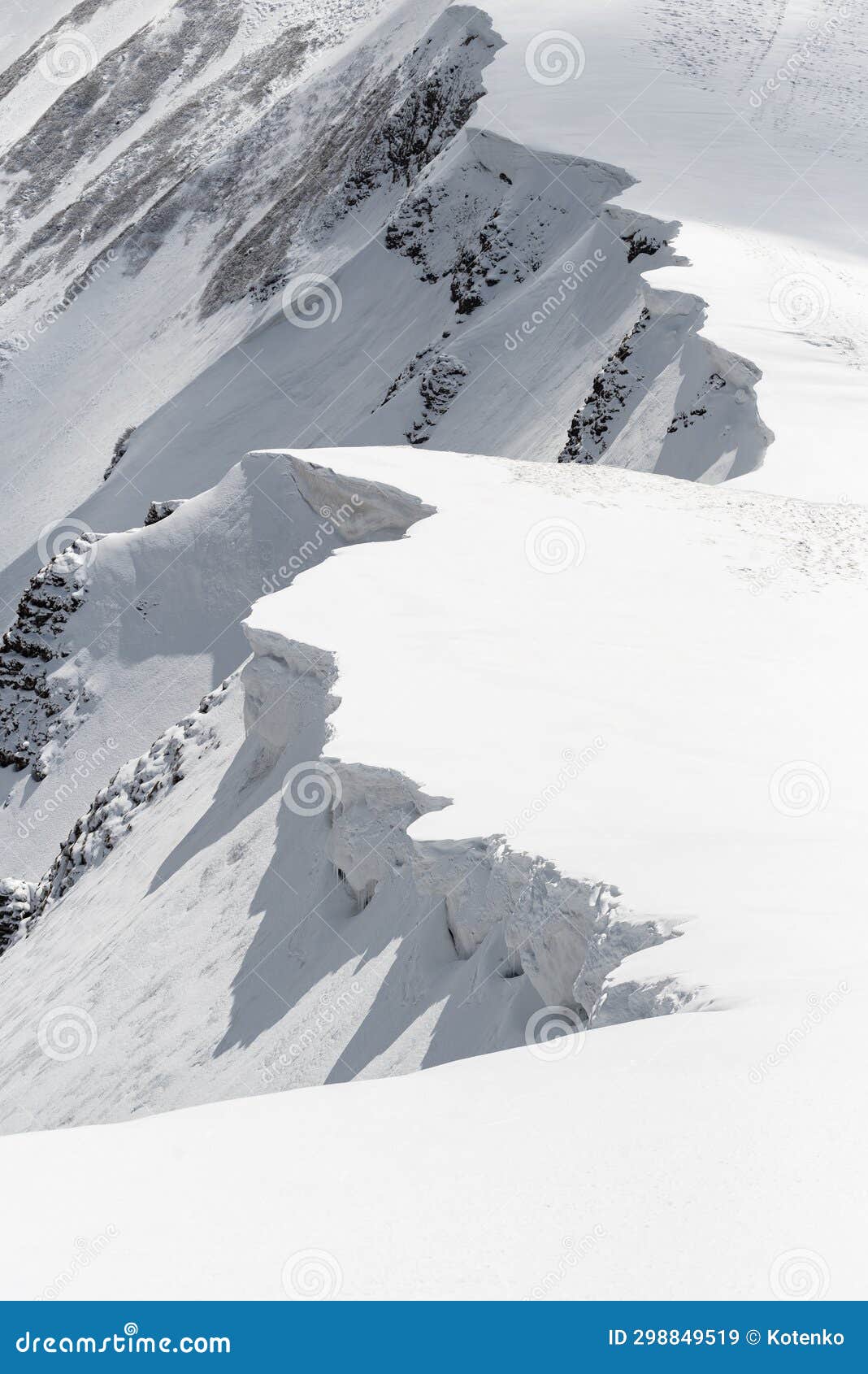 Snow Cornices in the Mountains Stock Image - Image of mountaineering ...
