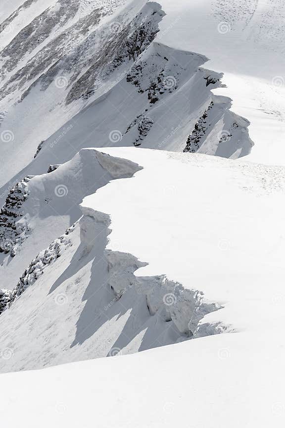 Snow Cornices in the Mountains Stock Image - Image of mountaineering ...
