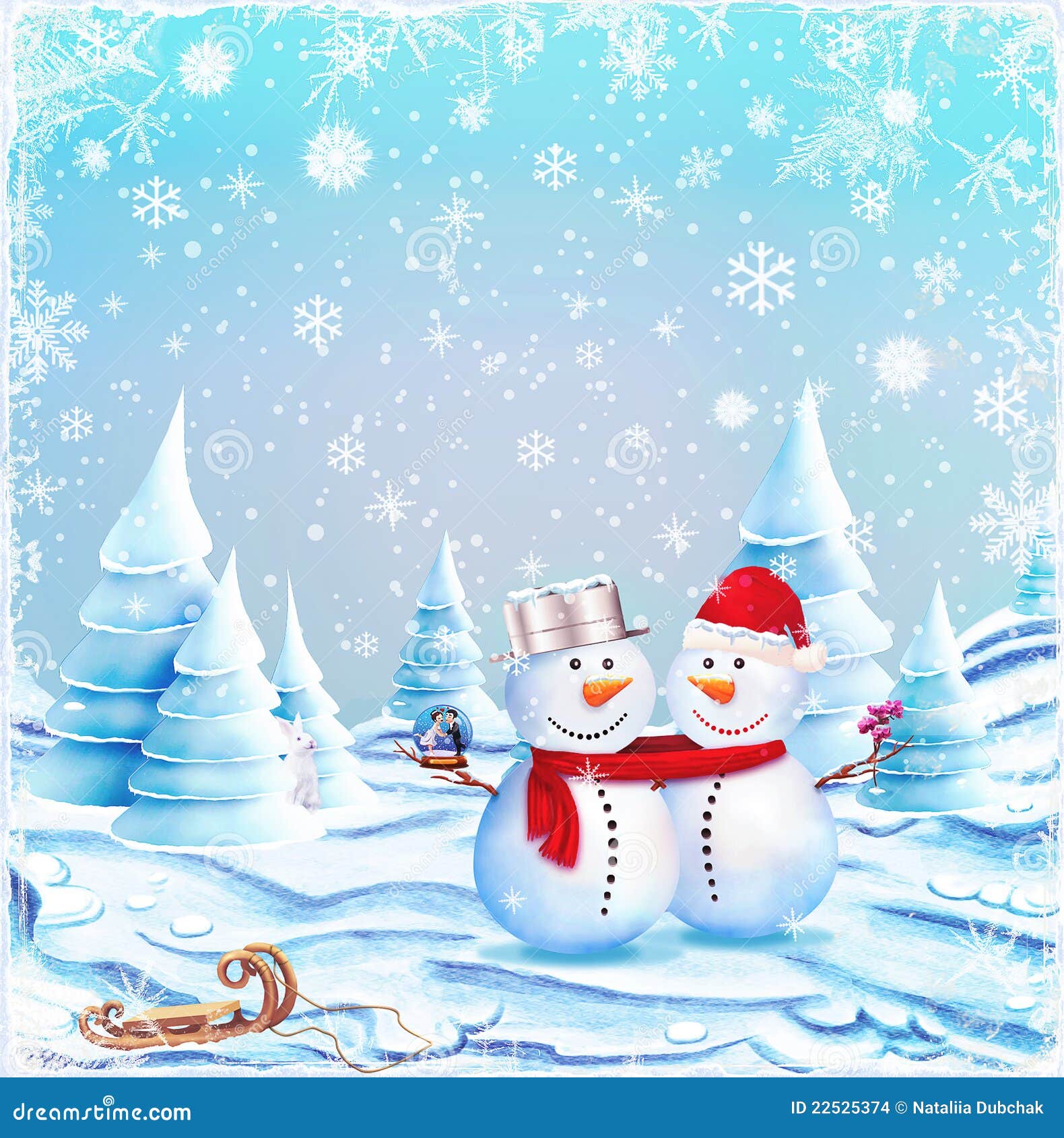 Snow Couple stock illustration. Illustration of snuggling - 22525374