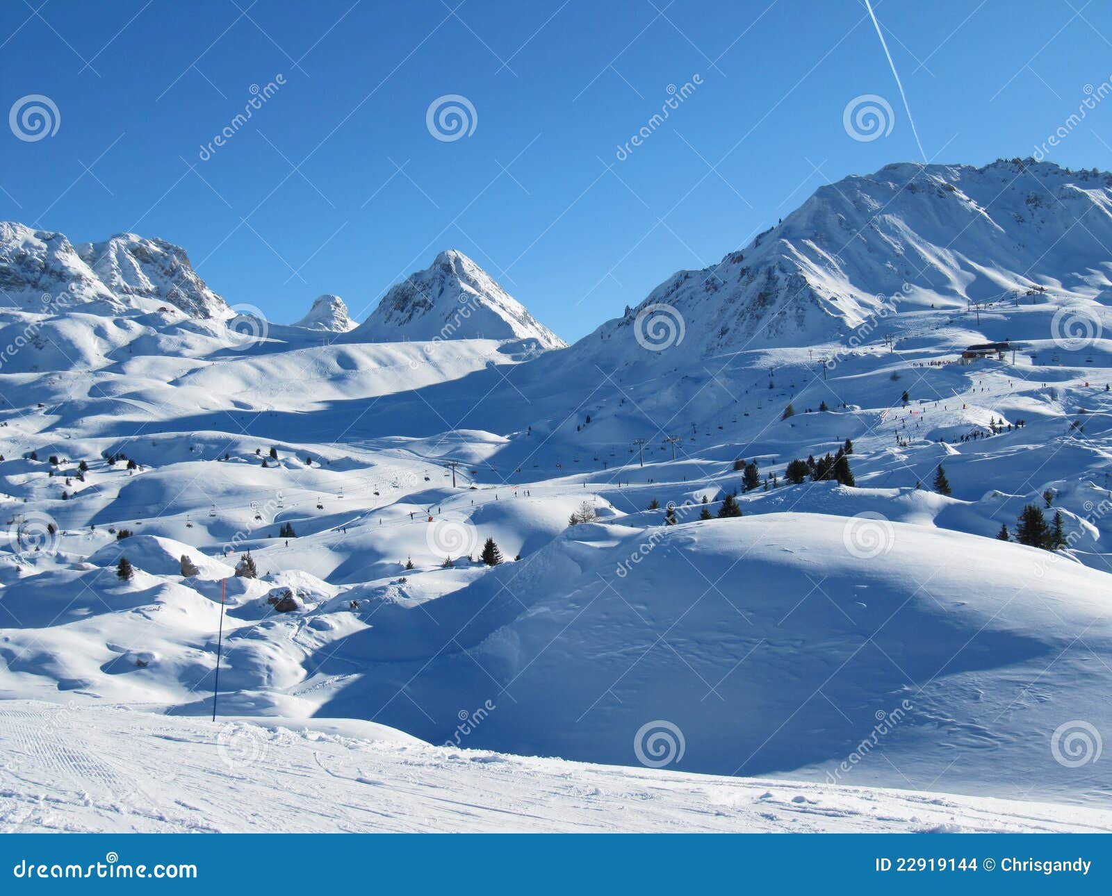 Snow covered alpine scene stock photo. Image of natural - 22919144