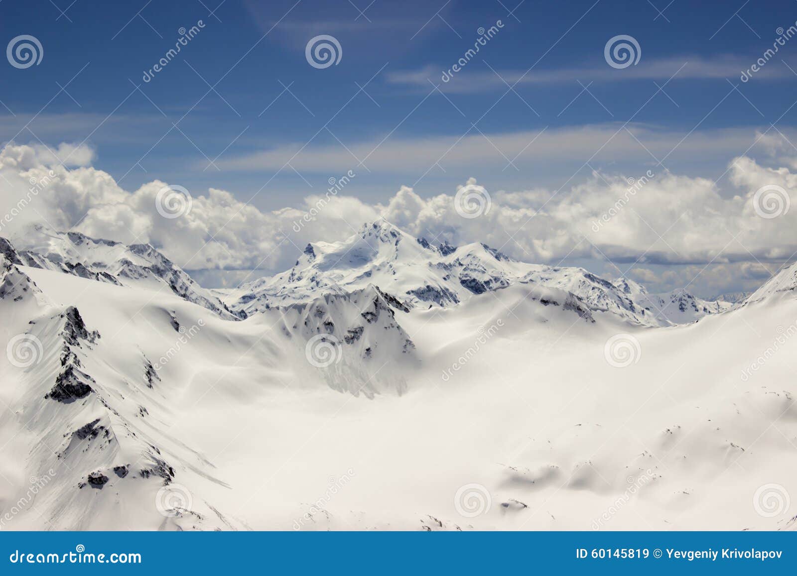 Snow-covered Alpine Valley between Mountain Ranges Stock Image - Image ...