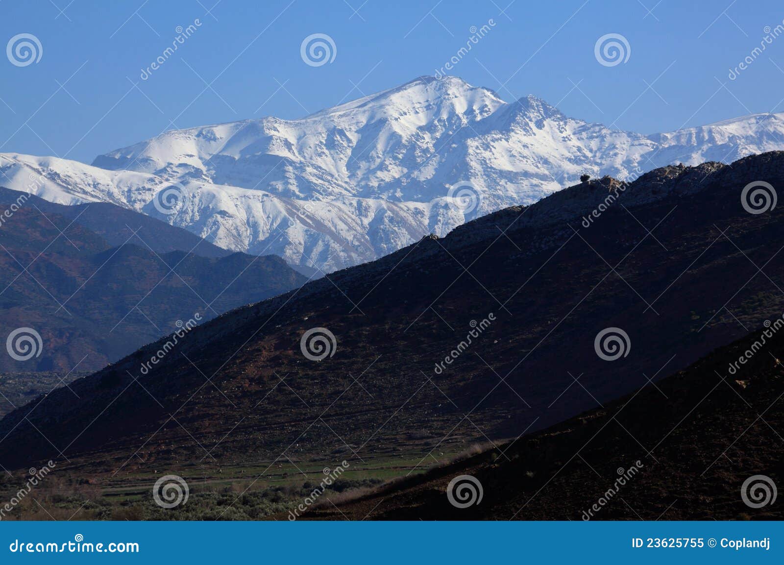 Snow Covered Atlas Mountains Stock Image - Image of morocco, colorful ...