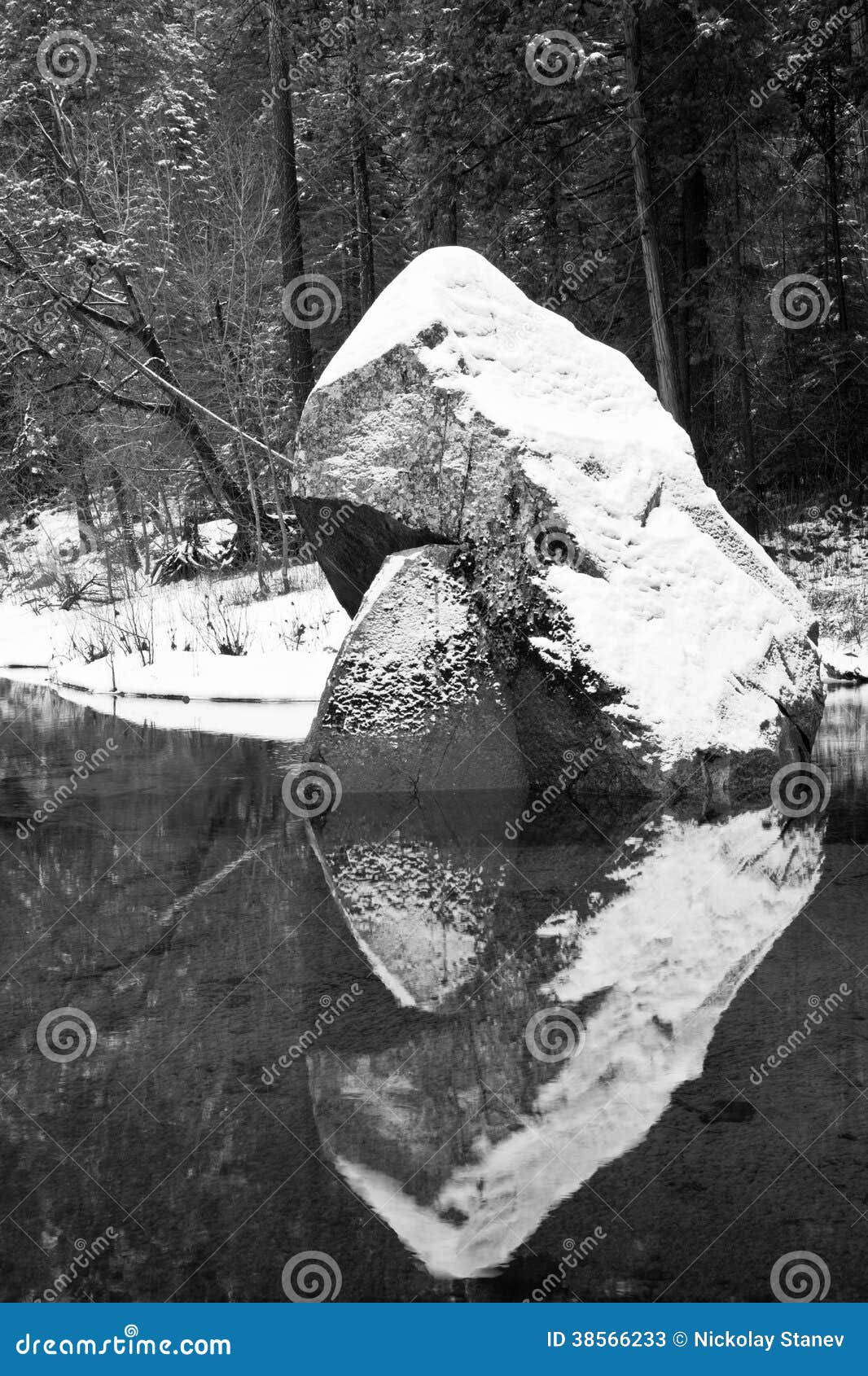 Snow Covered Boulder stock image. Image of boulder, park - 38566233