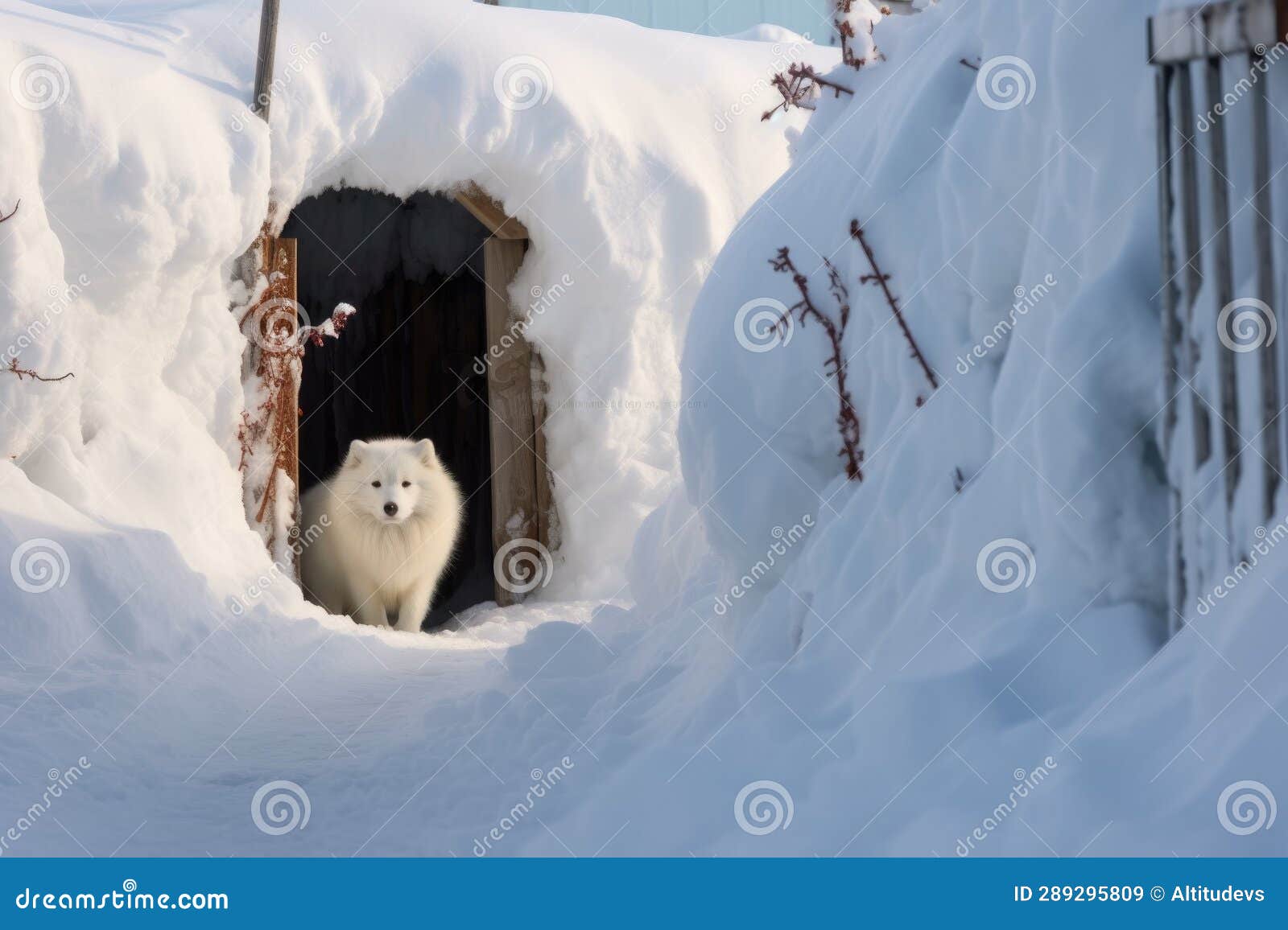 Snow-covered Burrow Entrance, Home of Arctic Fox Stock Image - Image of ...
