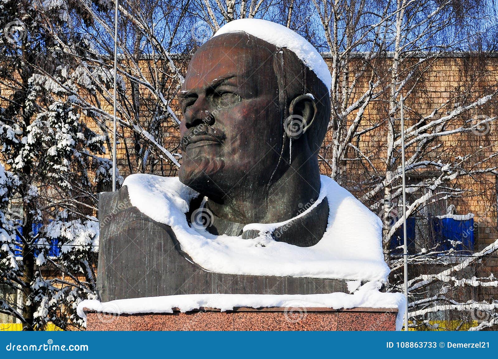 Bust Of Lenin And Badges With Communist Symbols Royalty-Free Stock ...