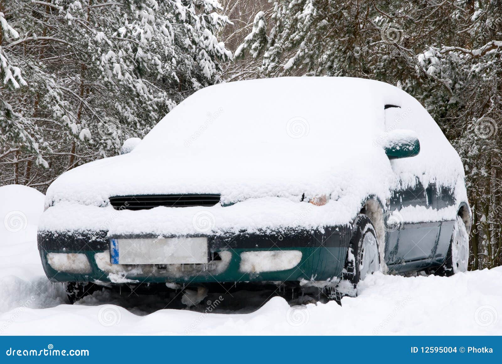 Snow covered car stock photo. Image of climate, safety - 12595004