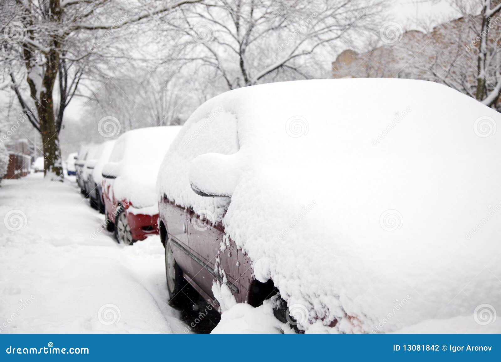 Snow covered car stock photo. Image of parked, sidewalk - 13081842