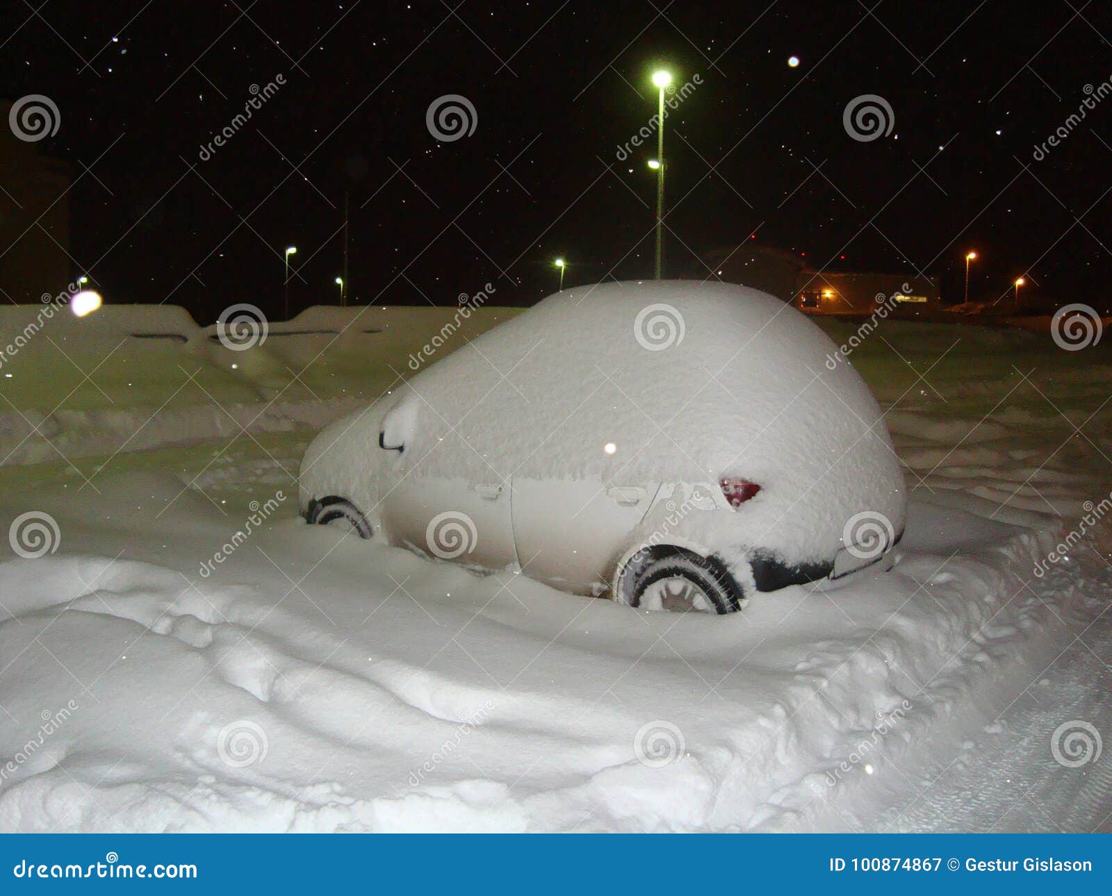 Snow covered car stock image. Image of cold, danish - 100874867