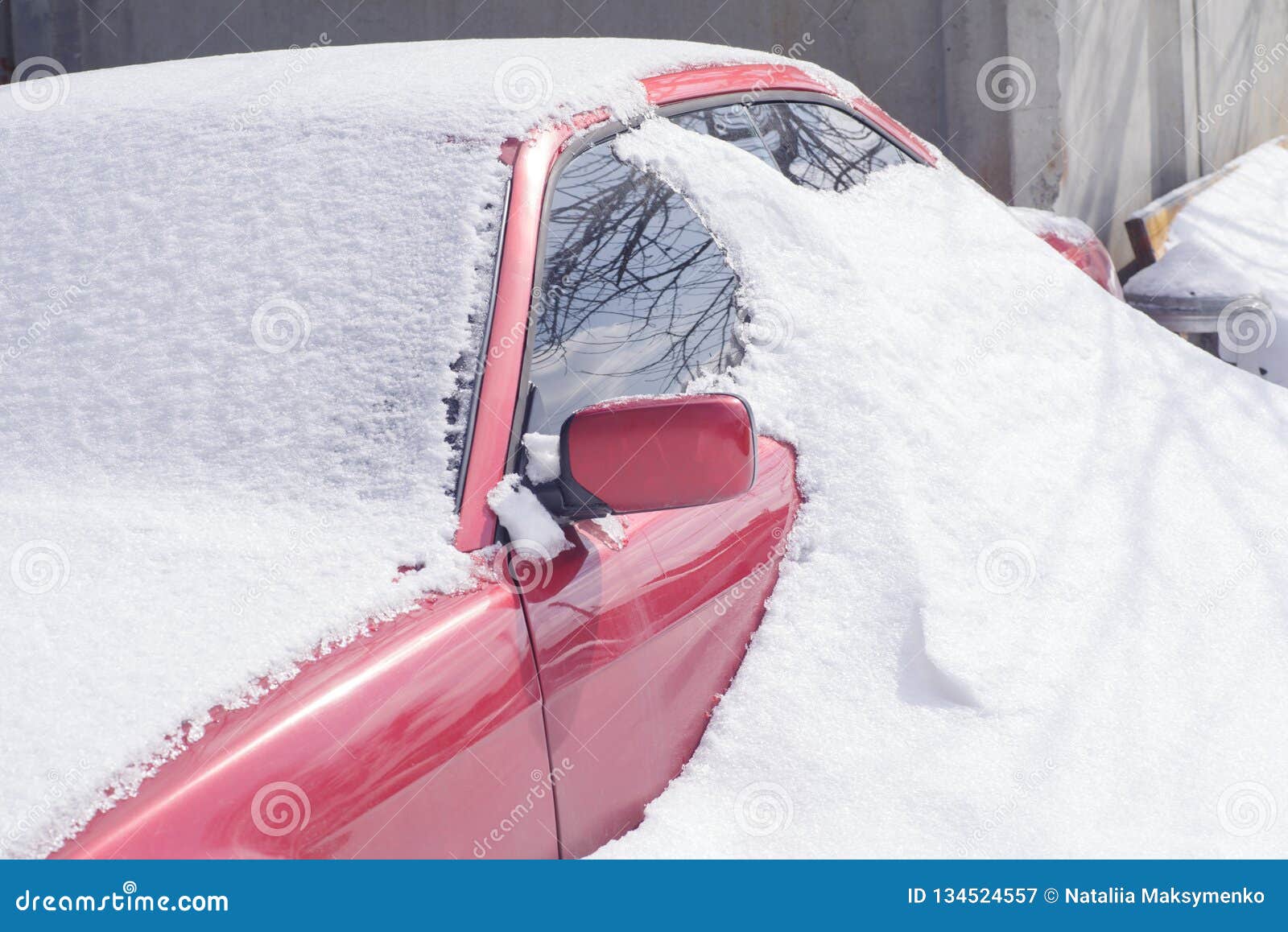 Winter Landscape. Car in the Snow Stock Image - Image of season ...