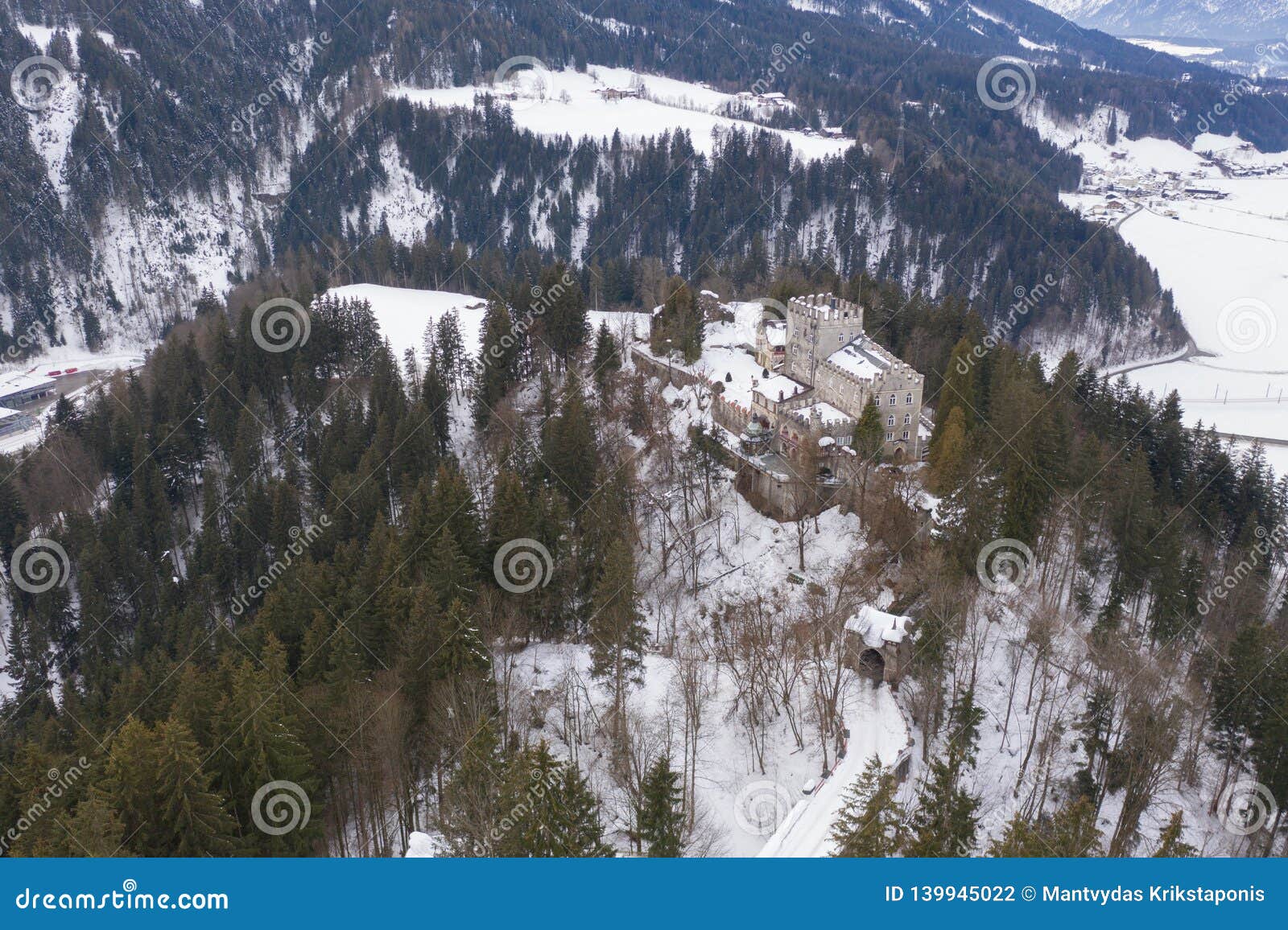 The Snow Covered Castle of Itter, Austria in the Winter Stock Photo ...