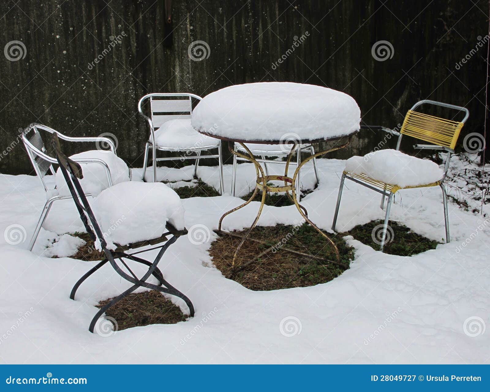 Snow Covered Chairs stock image. Image of snow, chairs - 28049727