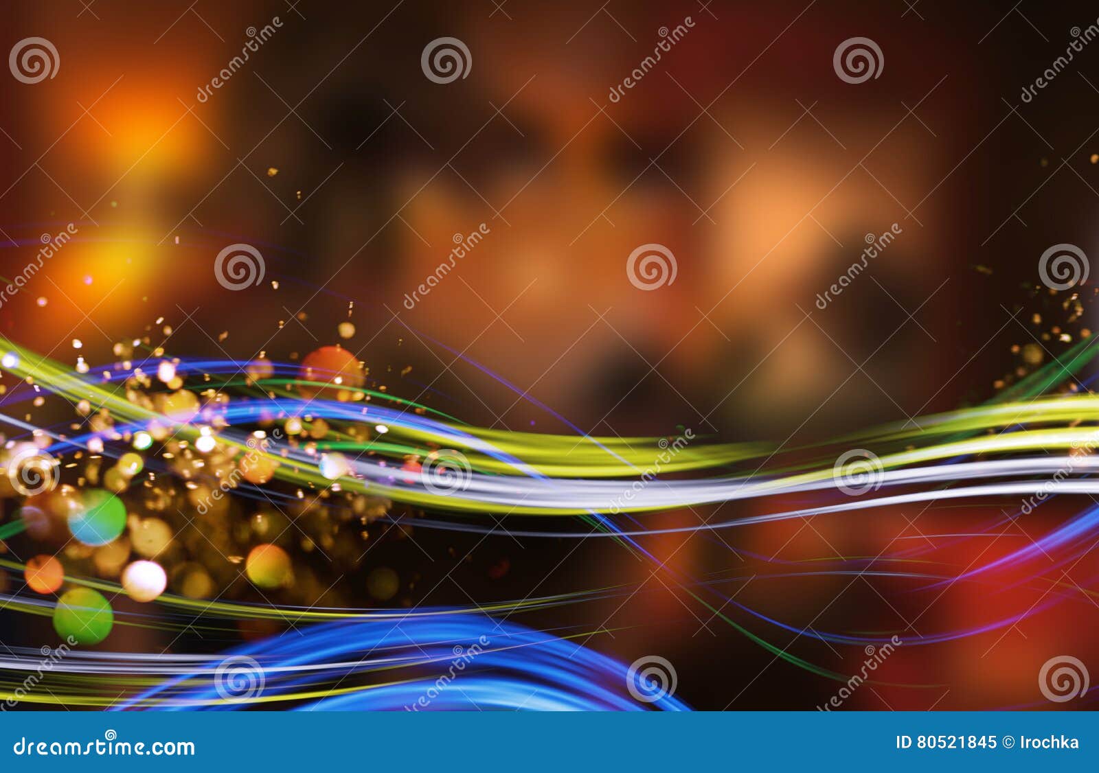 Snow Covered Christmas Tree with Multi Colored Lights Stock Image ...