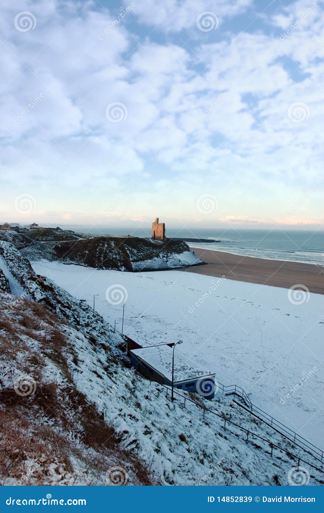 Snow Covered Cliffs With Coast View Stock Image - Image of rock, snow ...