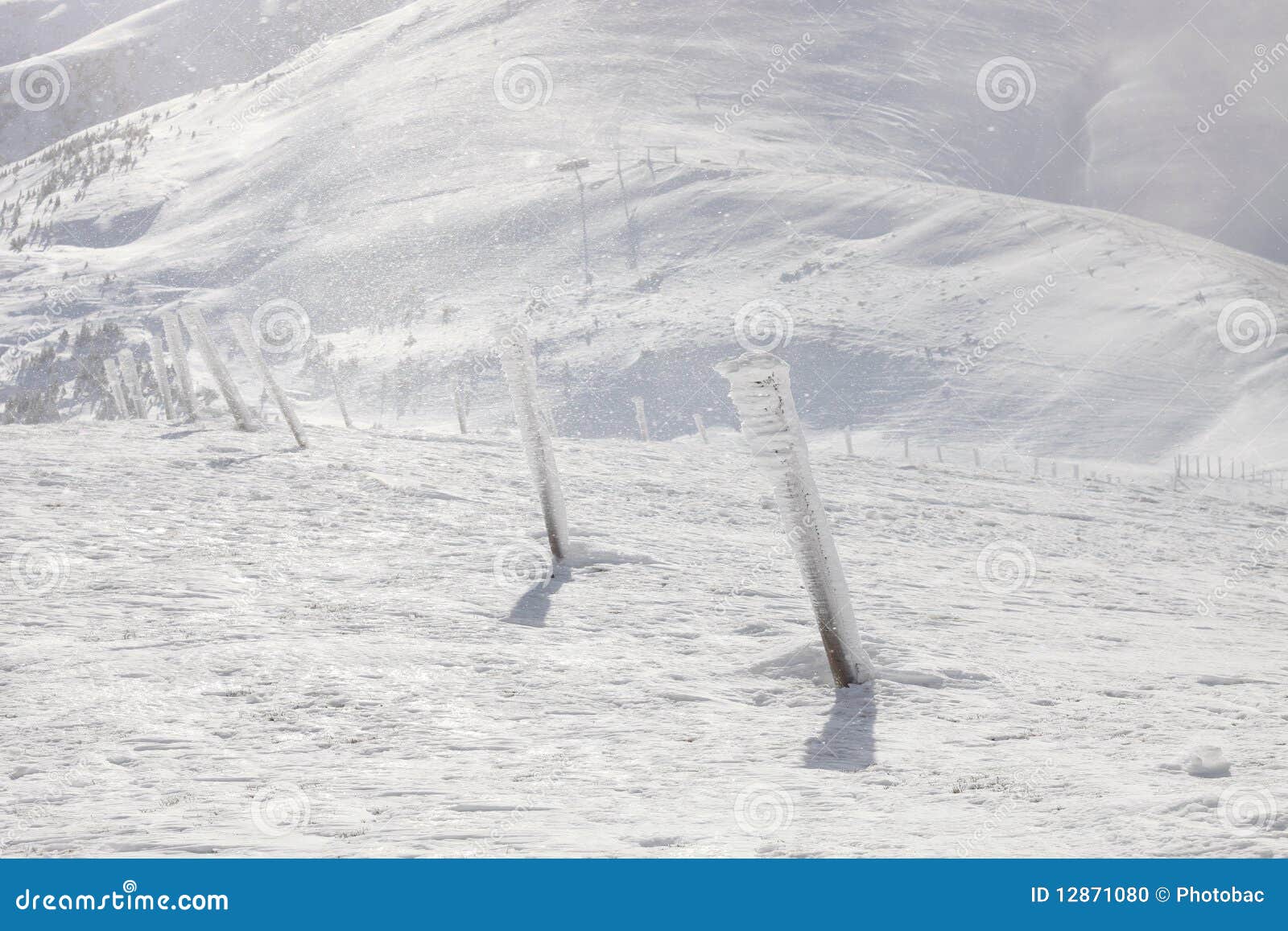Snow-covered Columns on Top of Mountain the Stog Stock Photo - Image of ...