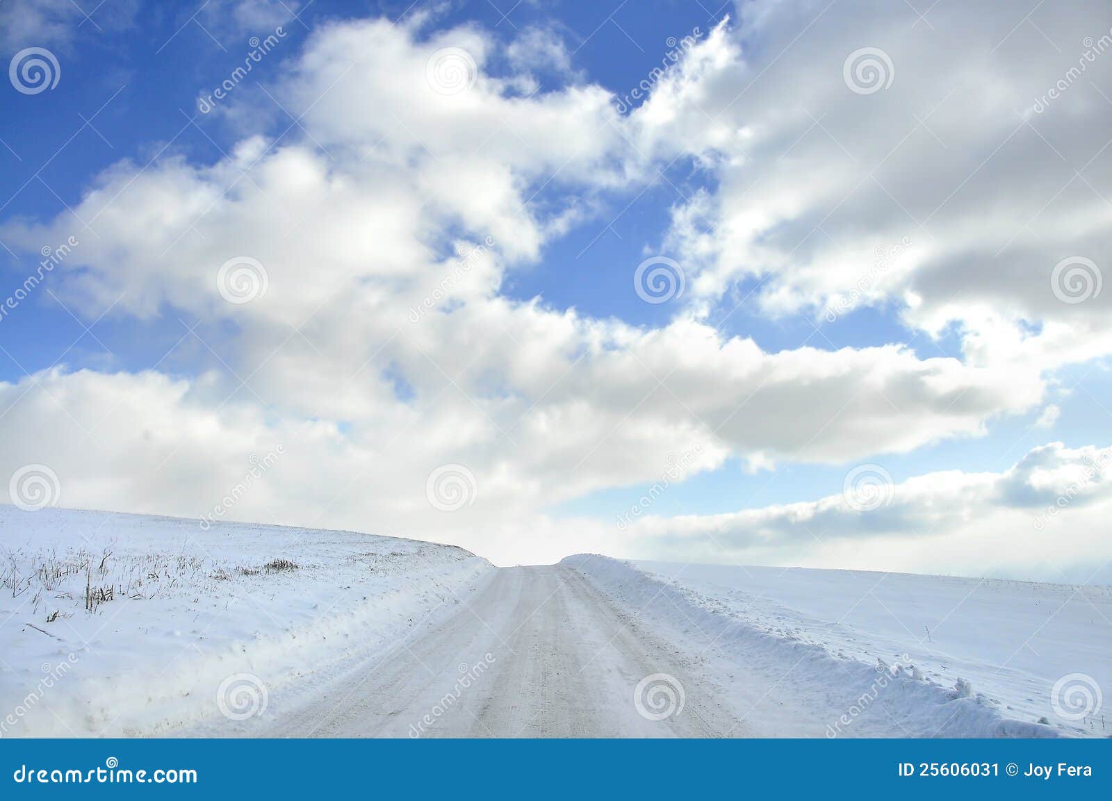 Snow covered country roa stock image. Image of landscape - 25606031