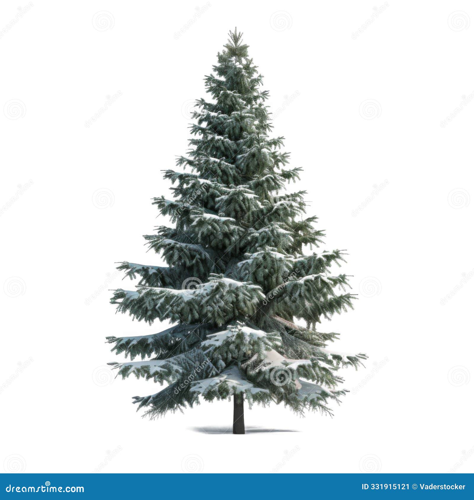 Snow-Covered Evergreen Tree with a White Background Stock Illustration ...