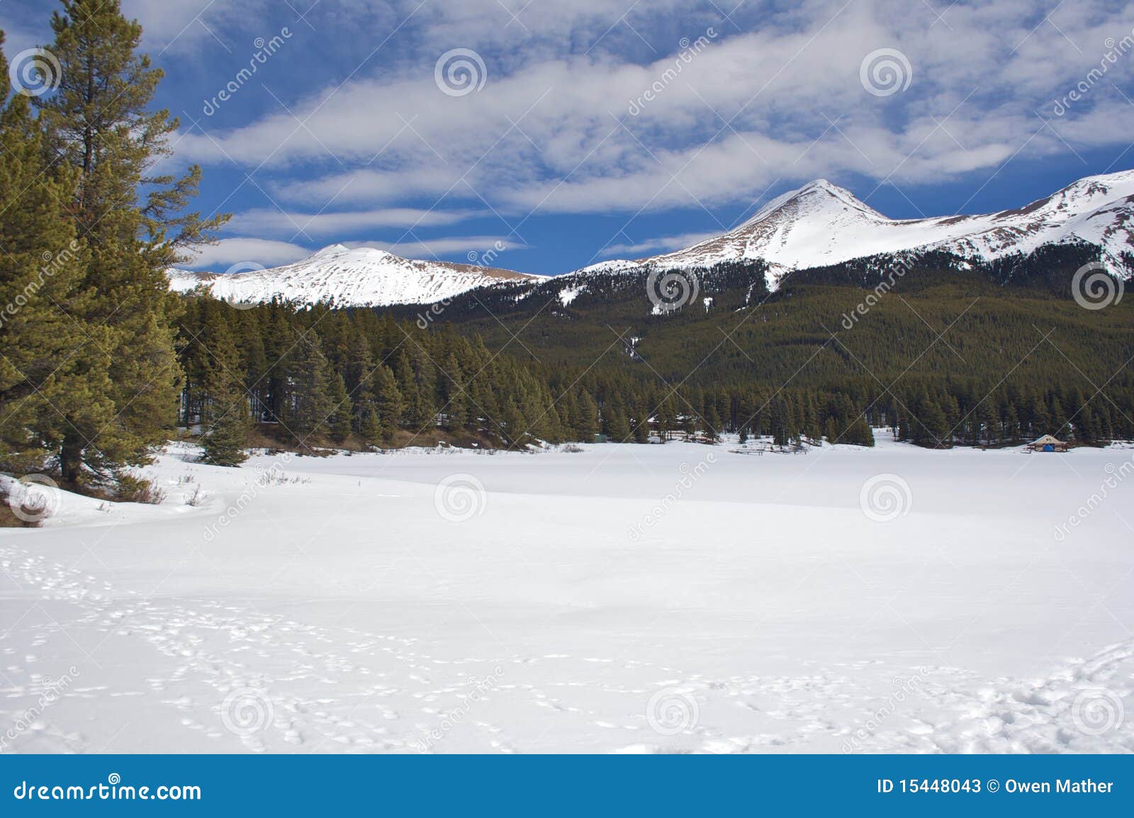 Snow Covered Lake stock image. Image of nature, freezing - 15448043