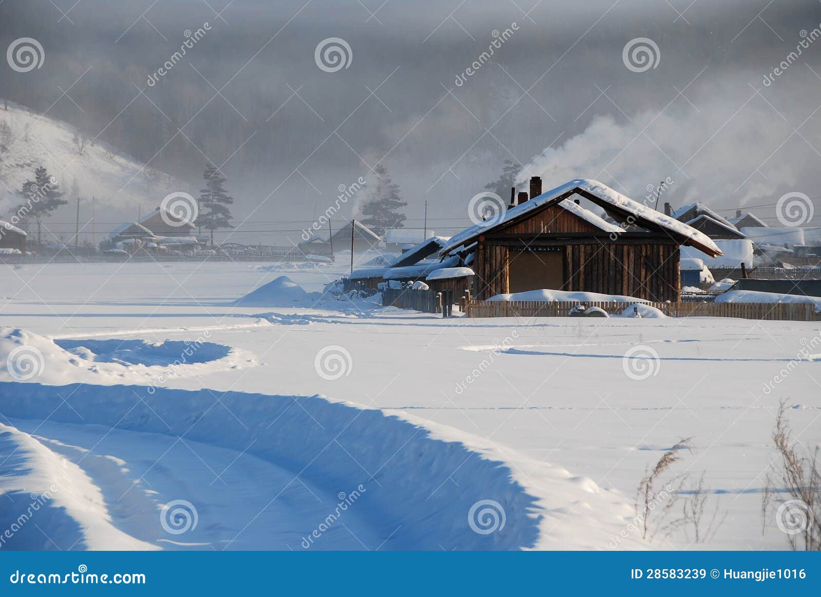 Snow Covered Landscape in the North China Stock Image - Image of ...