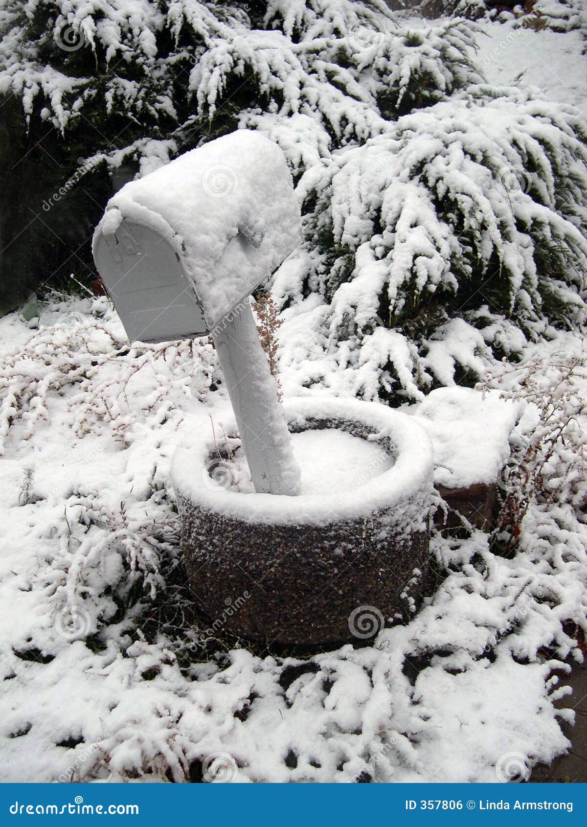 Snow-Covered Mailbox stock photo. Image of freezing, christmas - 357806