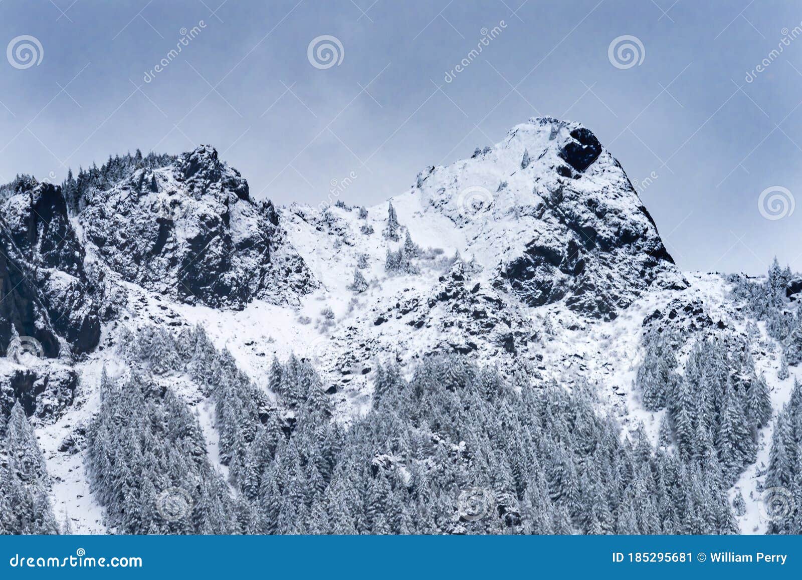 Snow Covered Mount Si Peak Snow North Bend Washington Stock Image ...