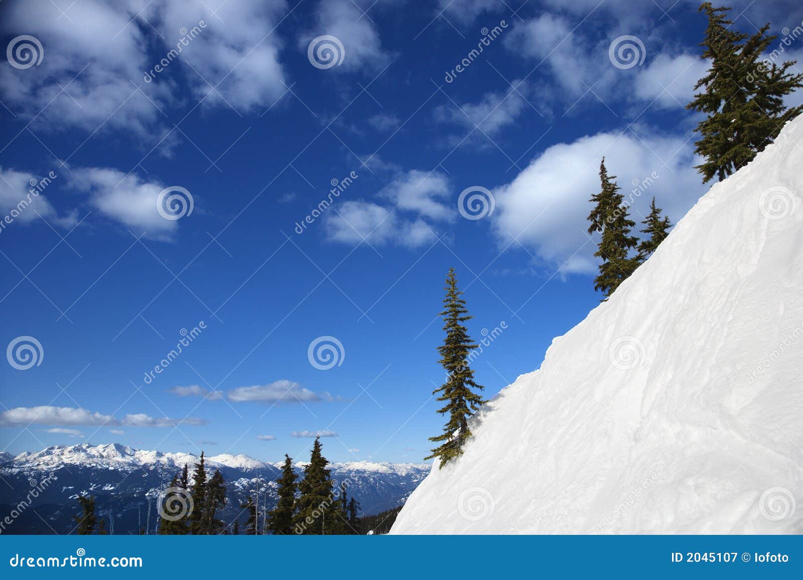 Snow-covered Mountain Side. Stock Image - Image of resort, outdoors ...
