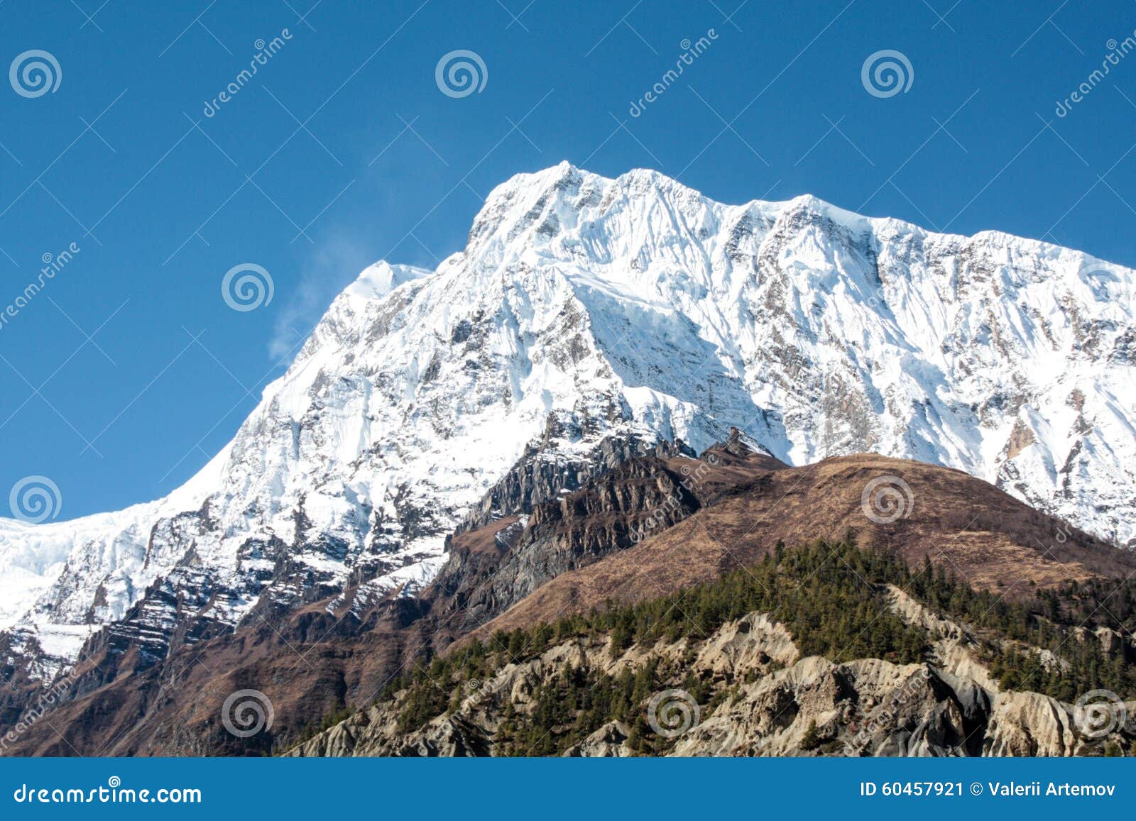 Snow-covered Mountain in Tibet Stock Image - Image of pass, moraine ...