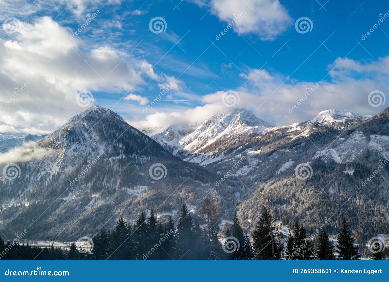 The Snow Covered Mountains of the Alps in Winter 2023 Stock Image ...