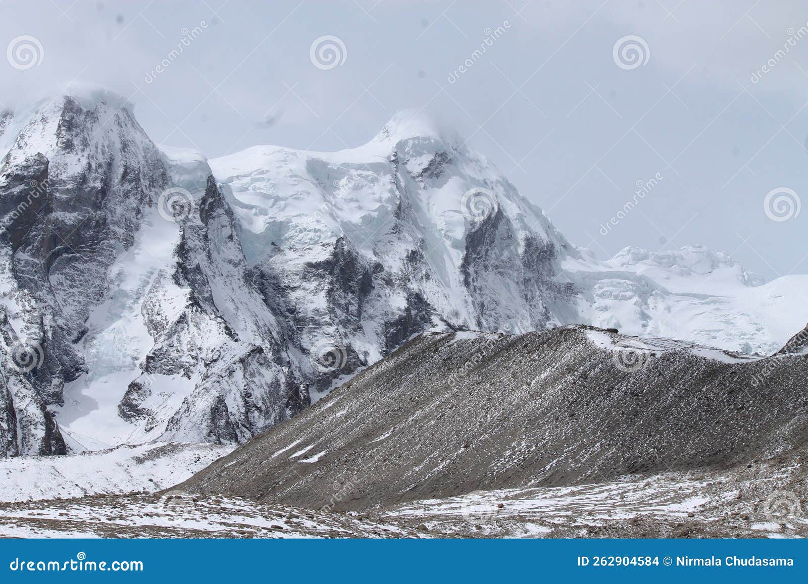 Snow Covered Mountains Himalaya Sikkim India Stock Photo - Image of ...