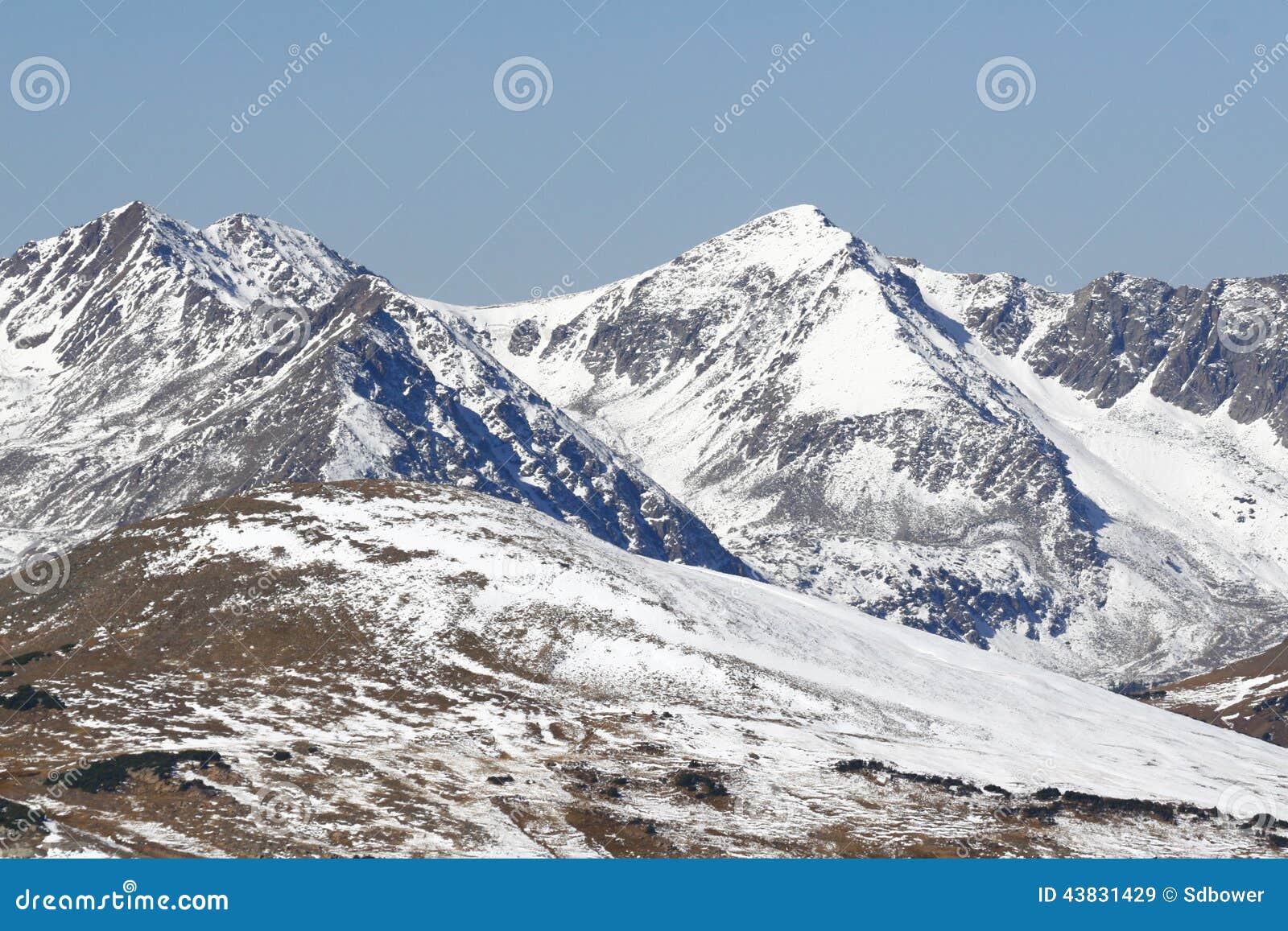 Snow Covered Mountains of Rocky Mountain National Park Stock Image ...