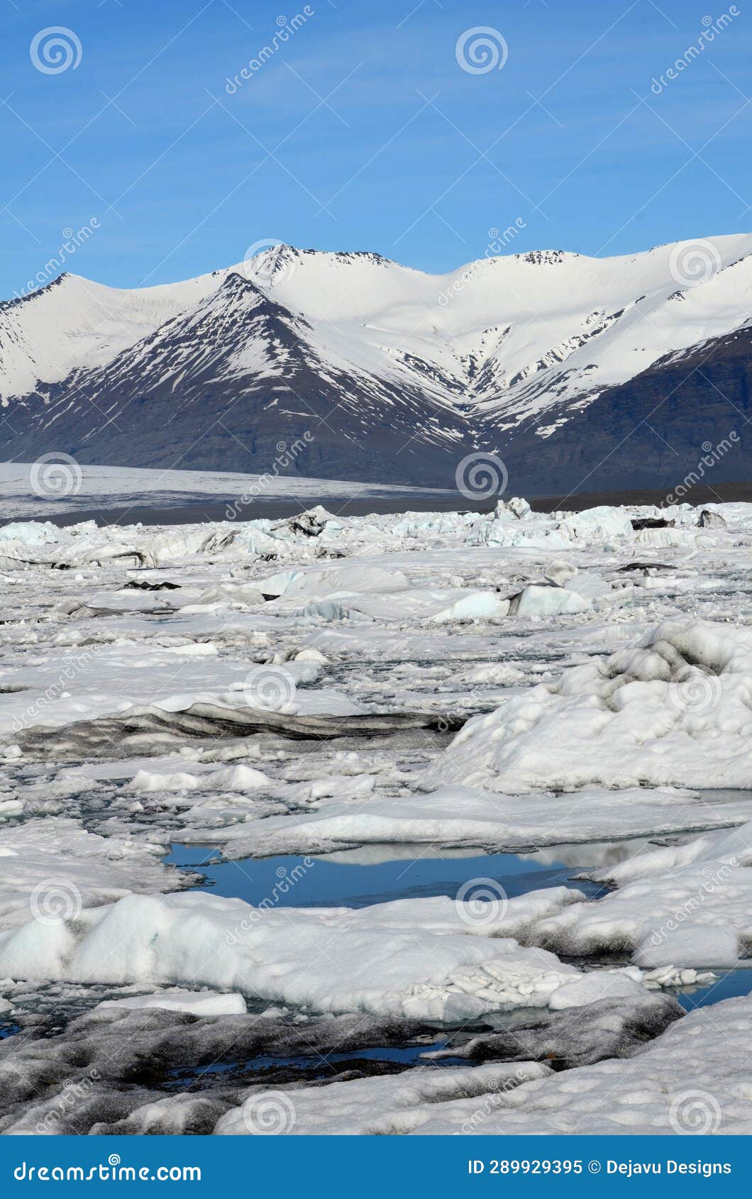 Snow Covered Mountains in the Summer Months Stock Image - Image of ...