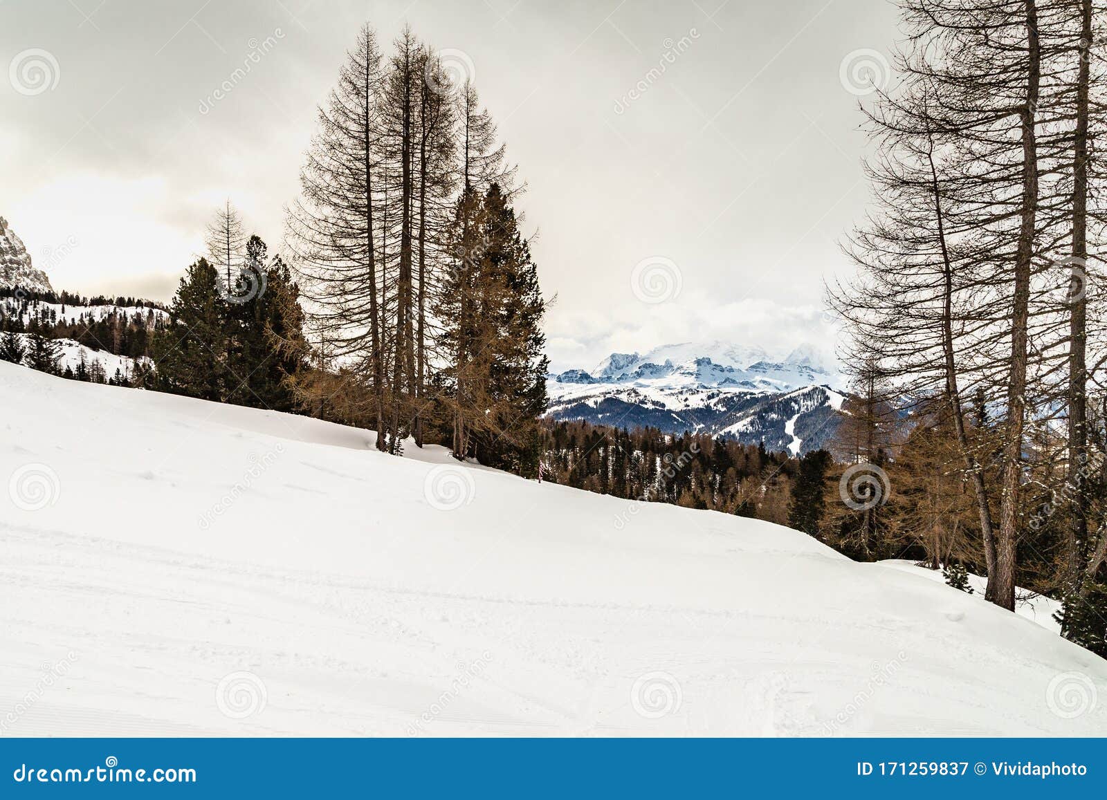 Snow covered mountains stock image. Image of snowscape - 171259837
