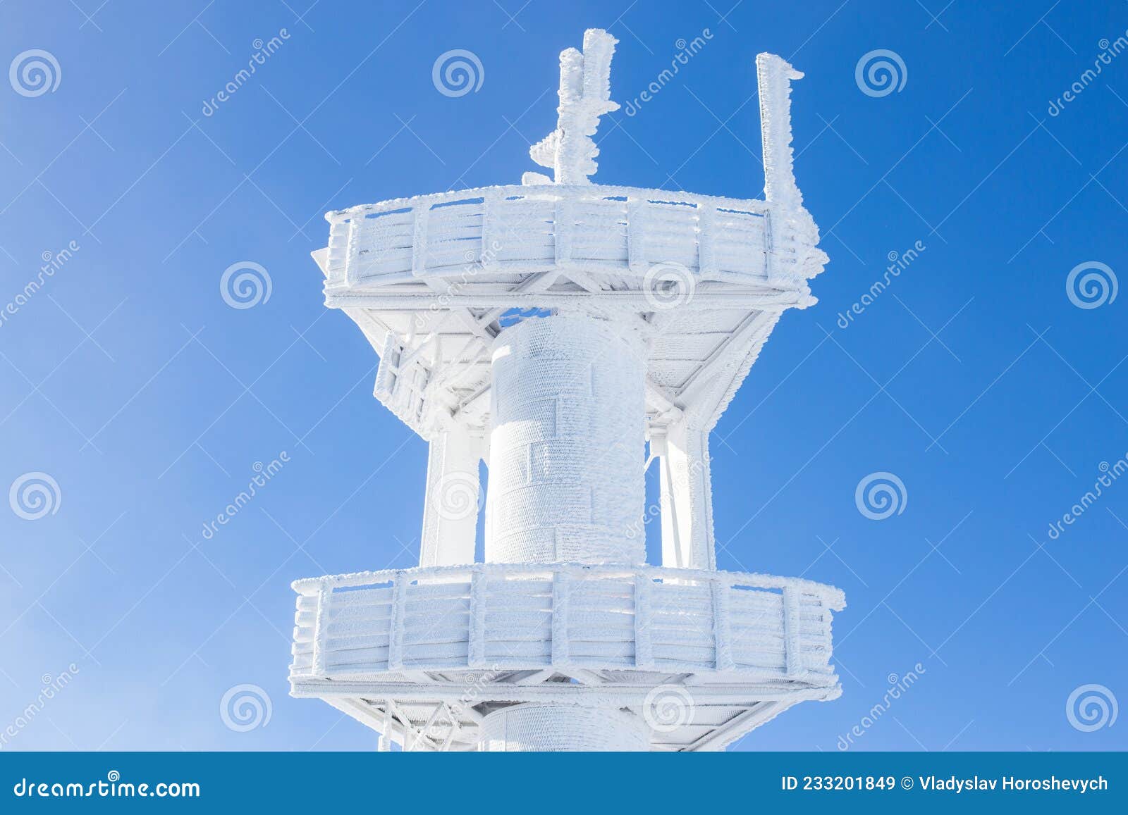 Snow-covered Observation Tower. Heavy Snow on the Building Stock Image ...