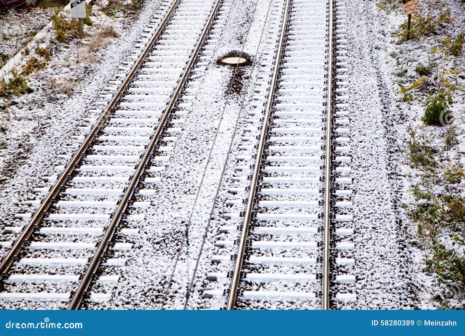 Snow covered rails stock image. Image of frosty, beautiful - 58280389