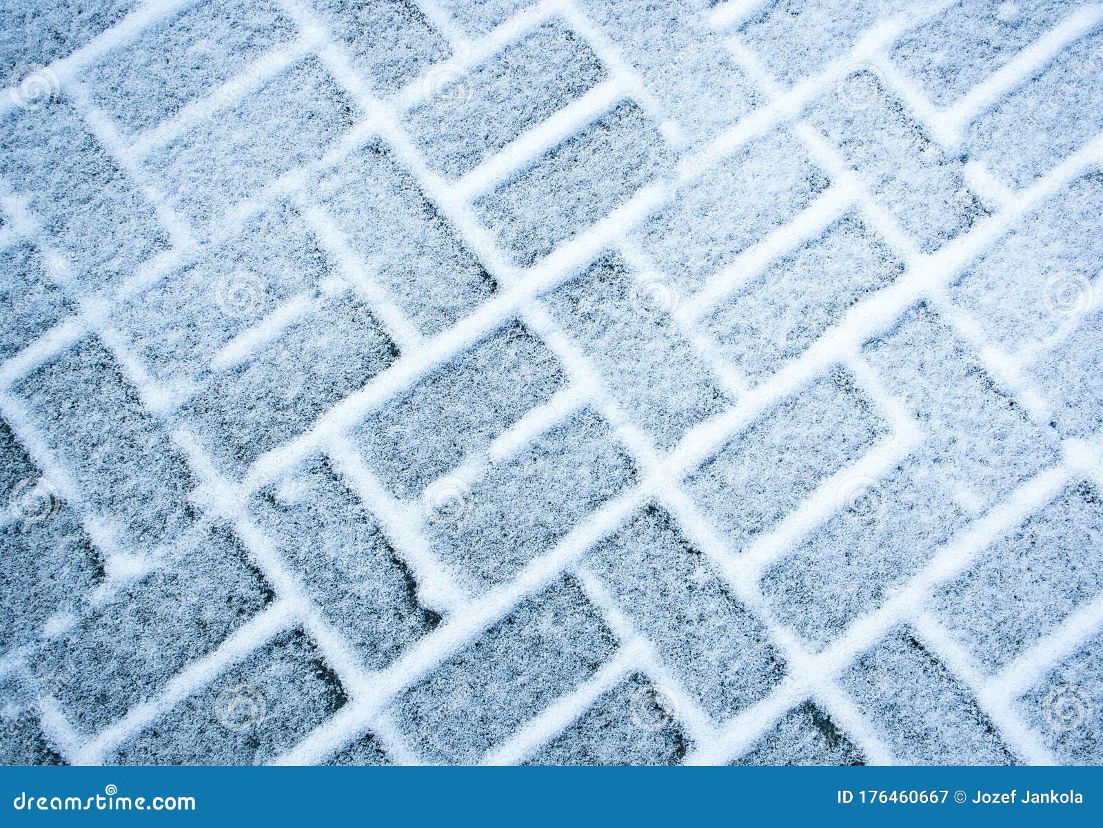 Snow Covered Rectangular Paving Stock Image - Image of beautiful, frost ...