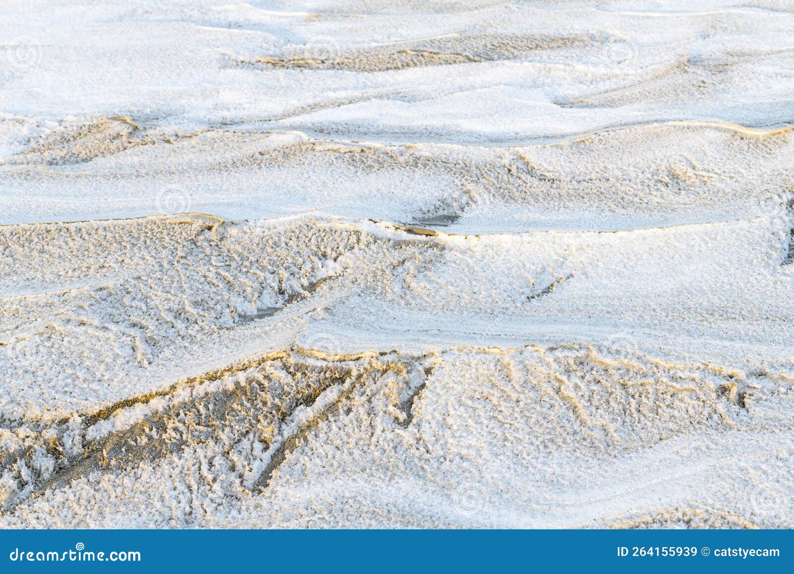 Snow Covered Ripples in the Sand on the Beach Stock Image - Image of ...