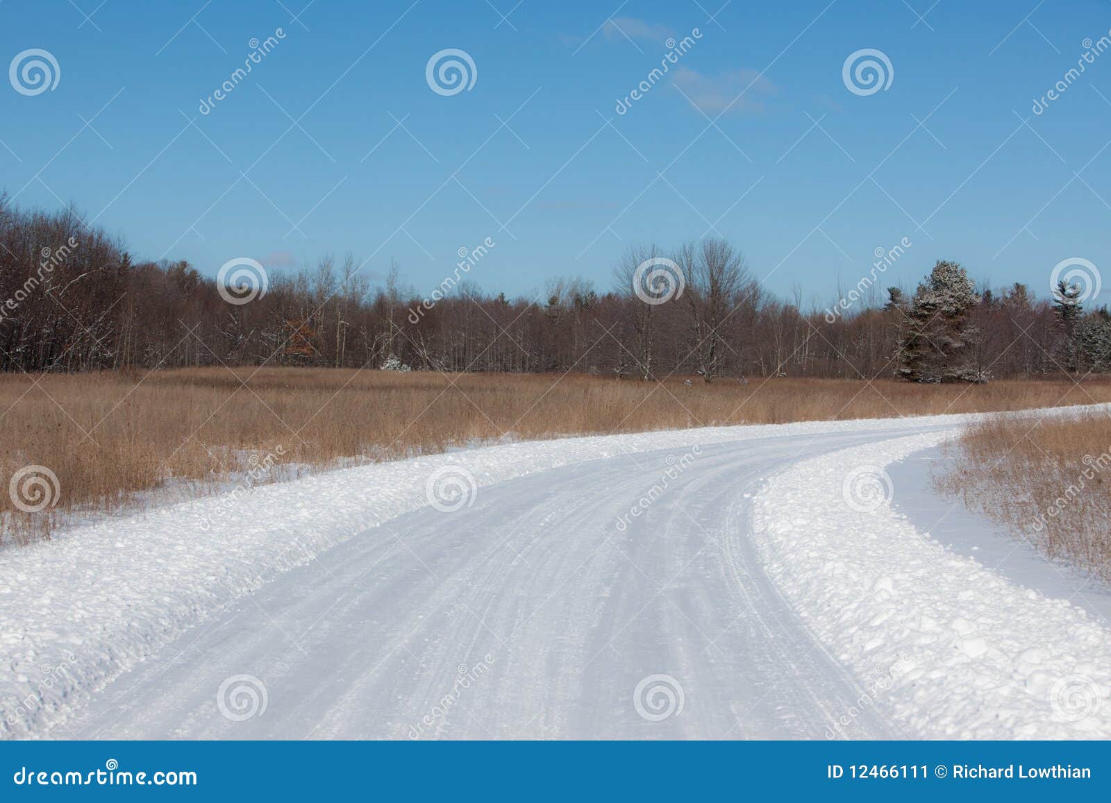 Snow Covered Road stock image. Image of cold, frozen - 12466111