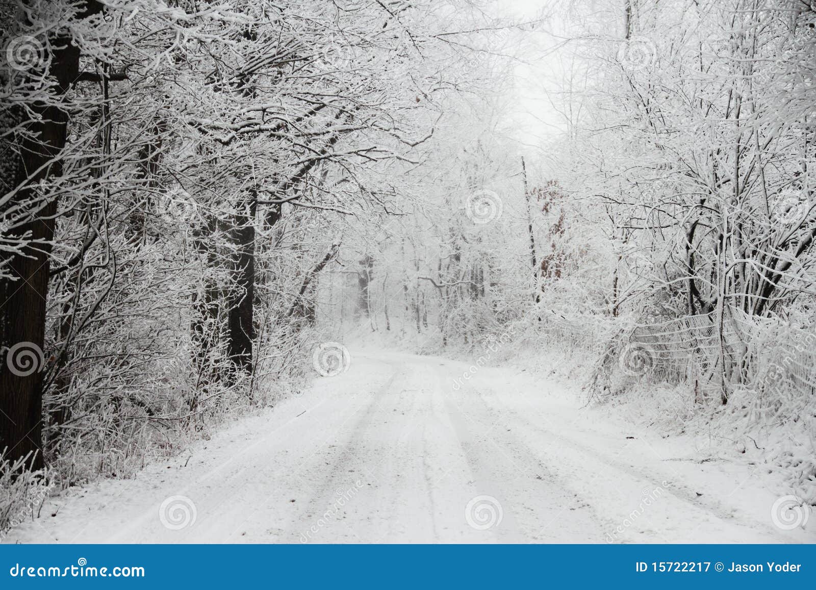 Snow Covered Road stock image. Image of scenic, outdoors - 15722217