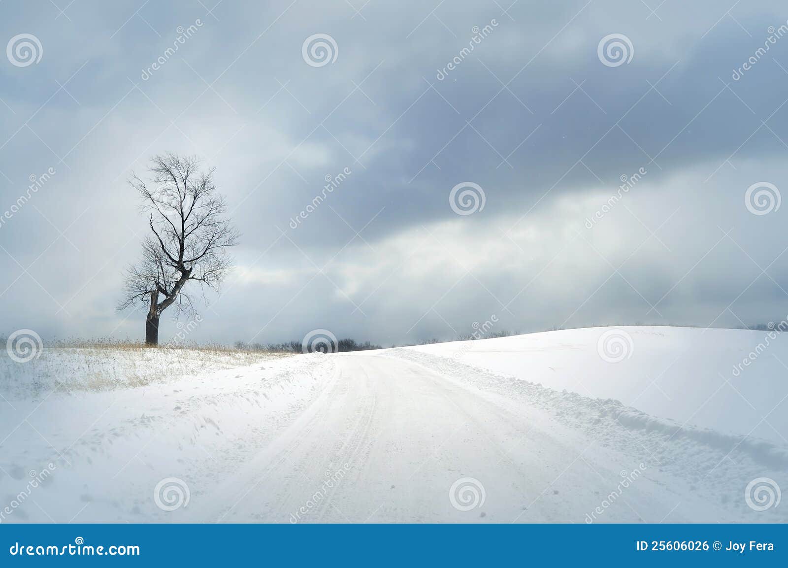 Snow covered road stock photo. Image of street, wintery - 25606026
