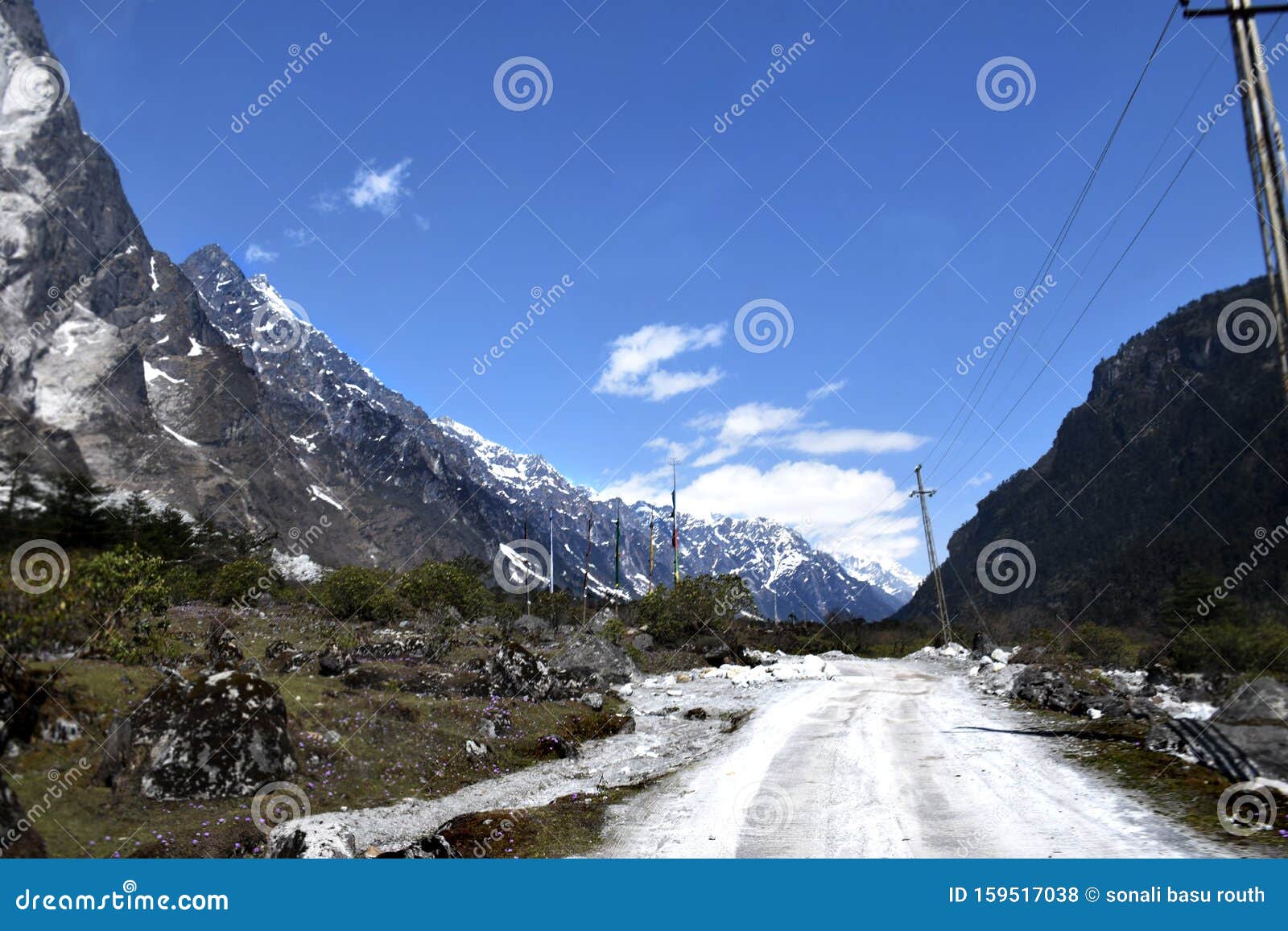 Snow Covered Road at Zero Point, East Sikkim, India. Stock Photo ...