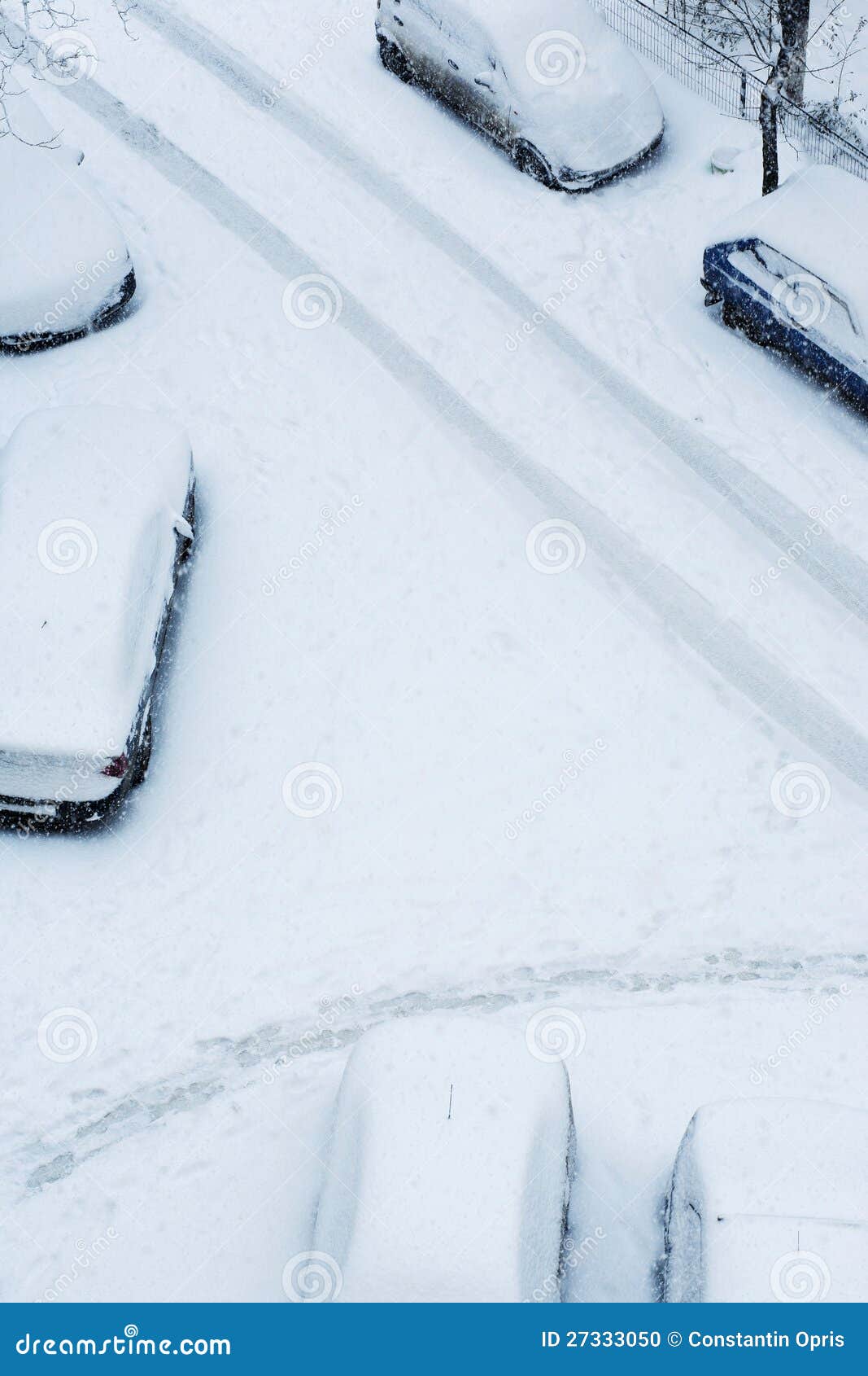 Snow covered roads stock photo. Image of snowfall, blizzard - 27333050