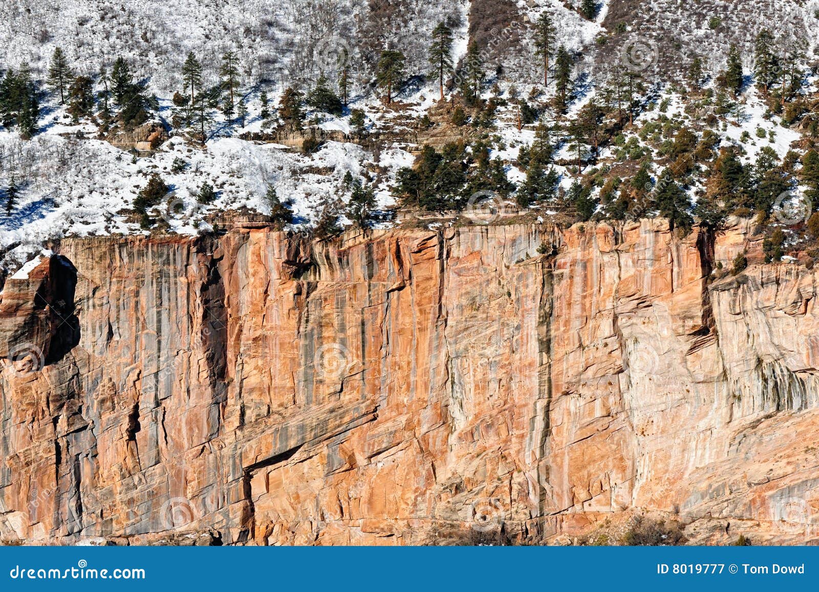 Snow Covered Rock Formation Stock Image - Image of vegetation, covering ...