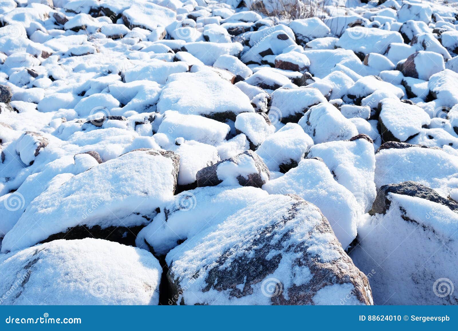Snow-covered rocks stock photo. Image of outdoors, rock - 88624010