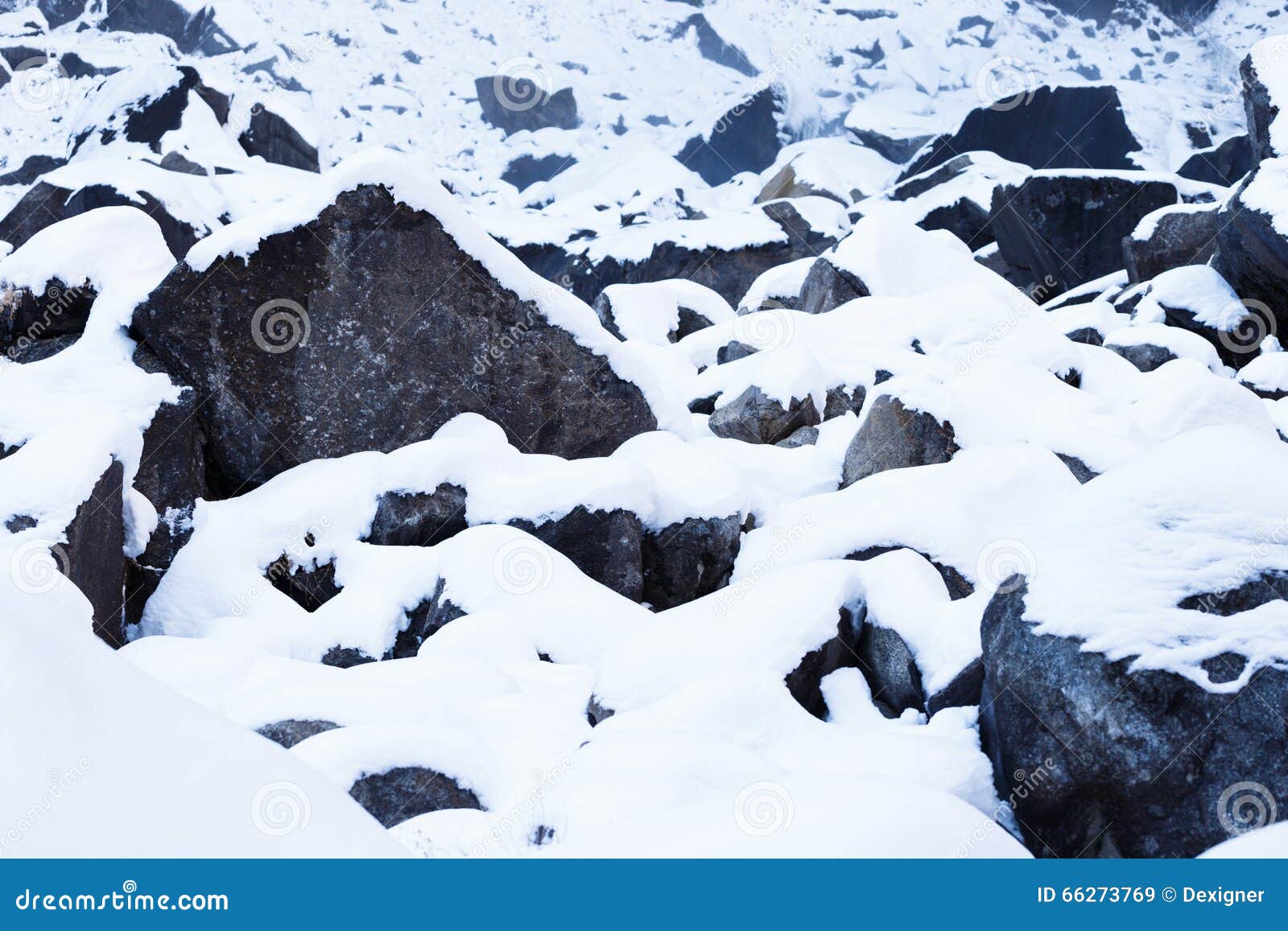 Snow Covered Rocks stock image. Image of cool, close - 66273769