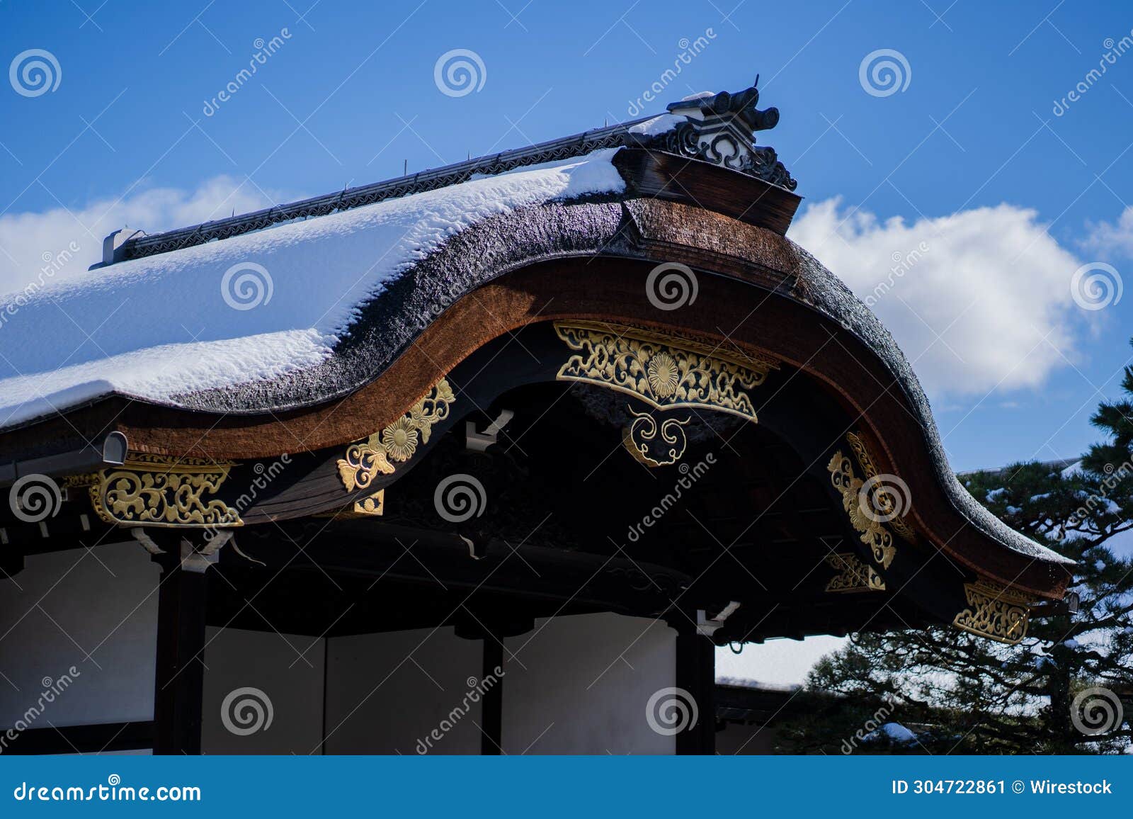 Snow-covered Roof with Snow Accumulation Stock Image - Image of snowy ...