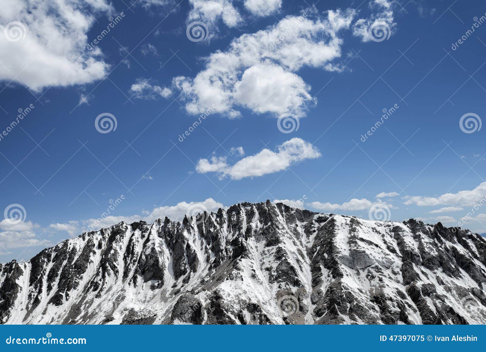Snow Covered Sharp Mountain Ridge Stock Image - Image of jagged ...